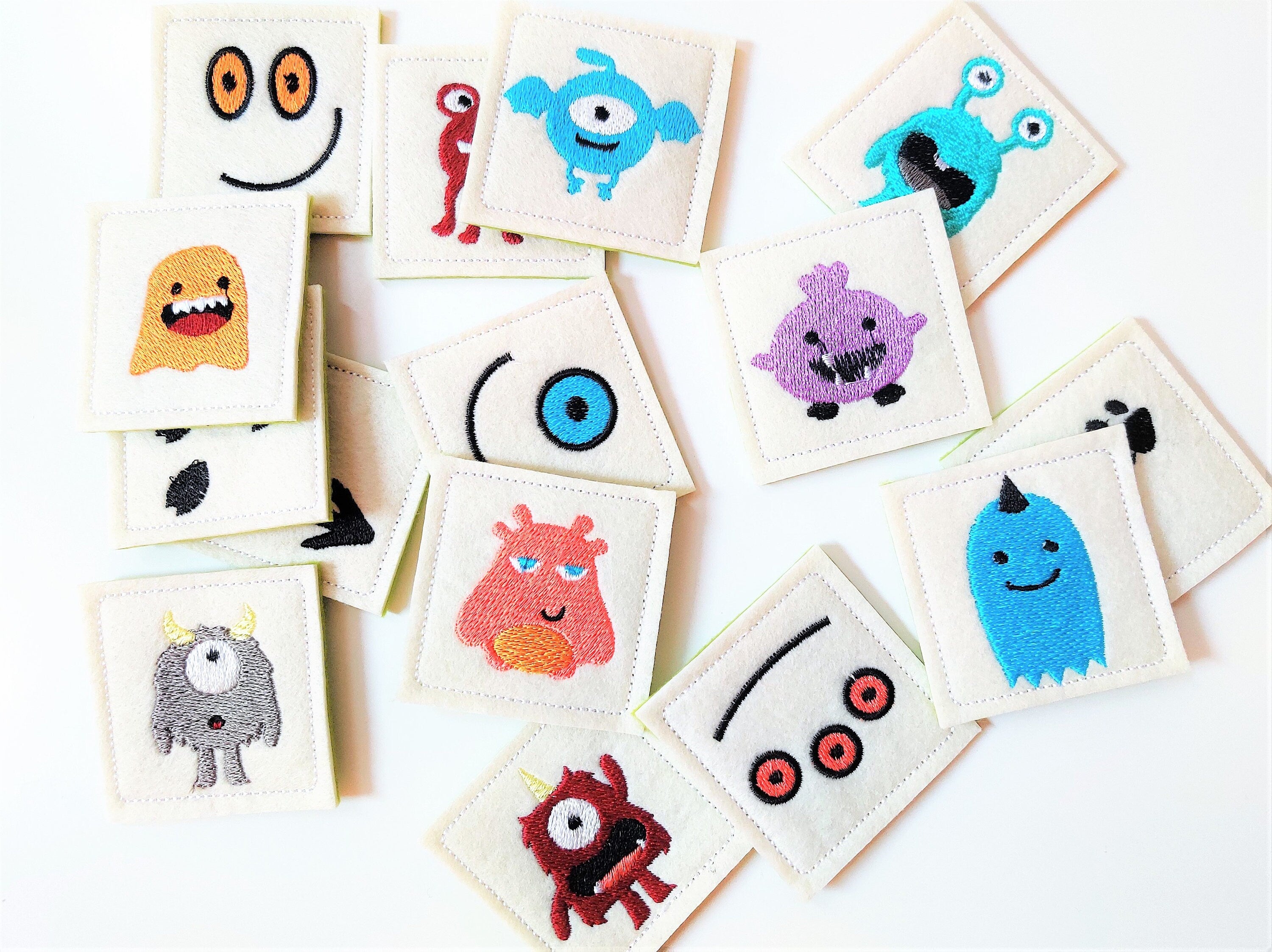 Memory game "Cute monsters" machine embroidery design In The Hoop ...