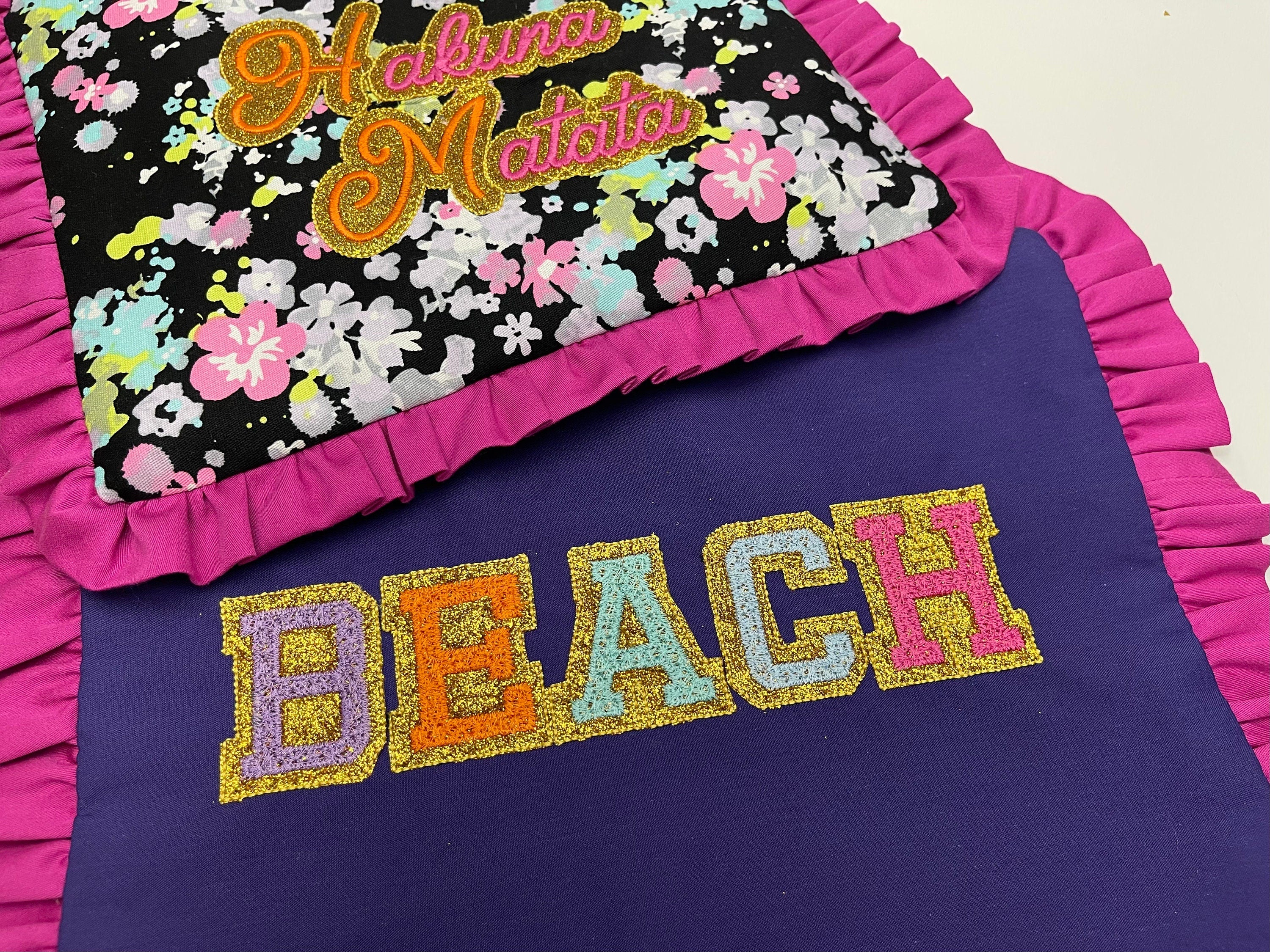 Small & Big best Faux chenille patch Varsity Athletic Block Glitter HTV ...