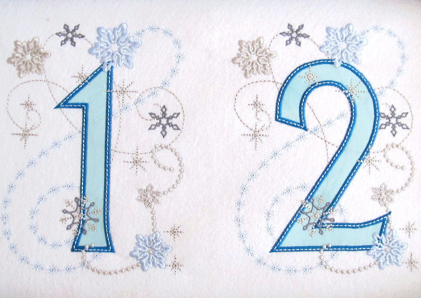 Frozen Birthday Snowflakes Numbers, machine embroidery applique designs ...
