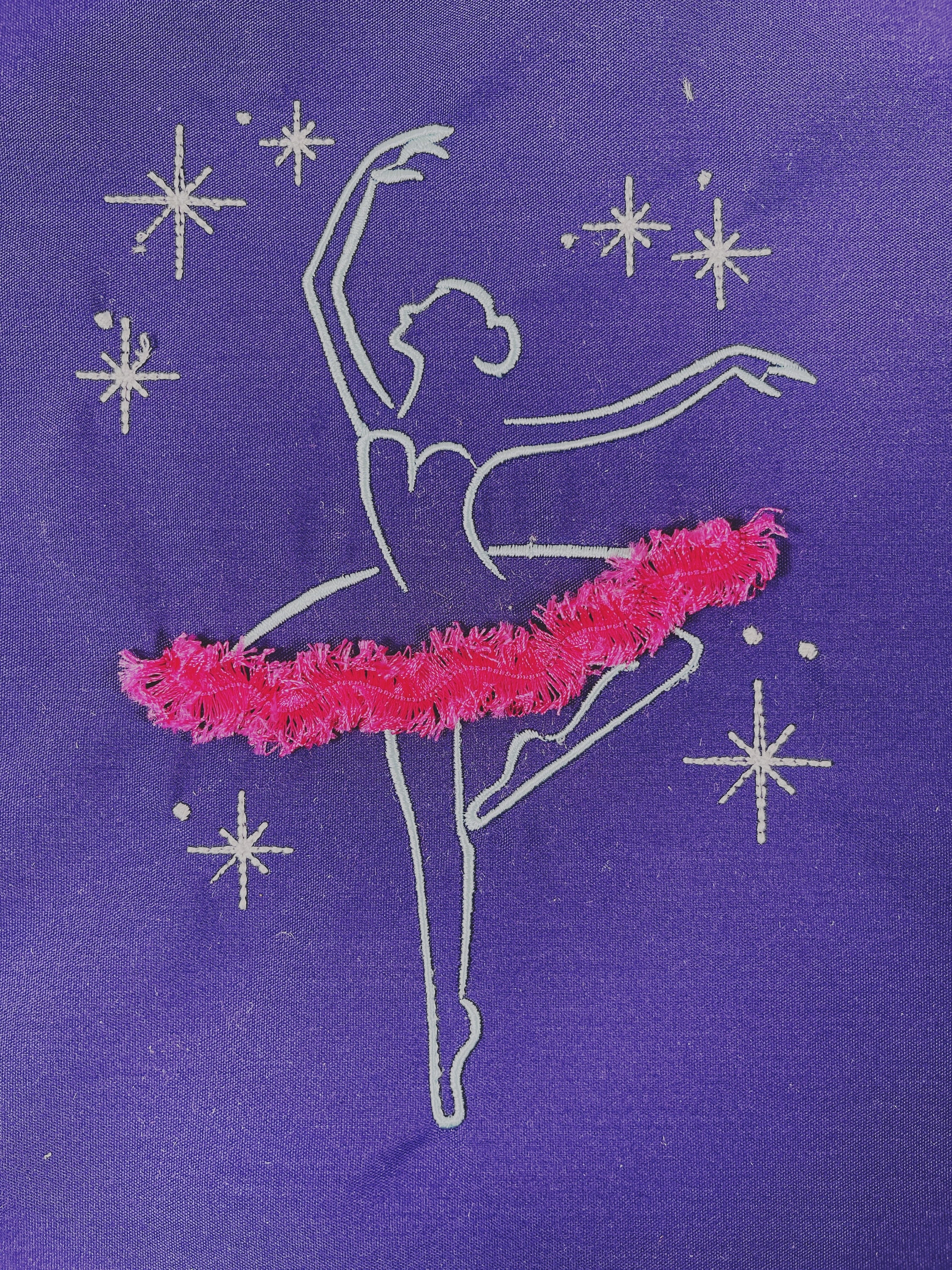 Ballerina ballet Dancer sparkling silhouette embroidery star girl light ...