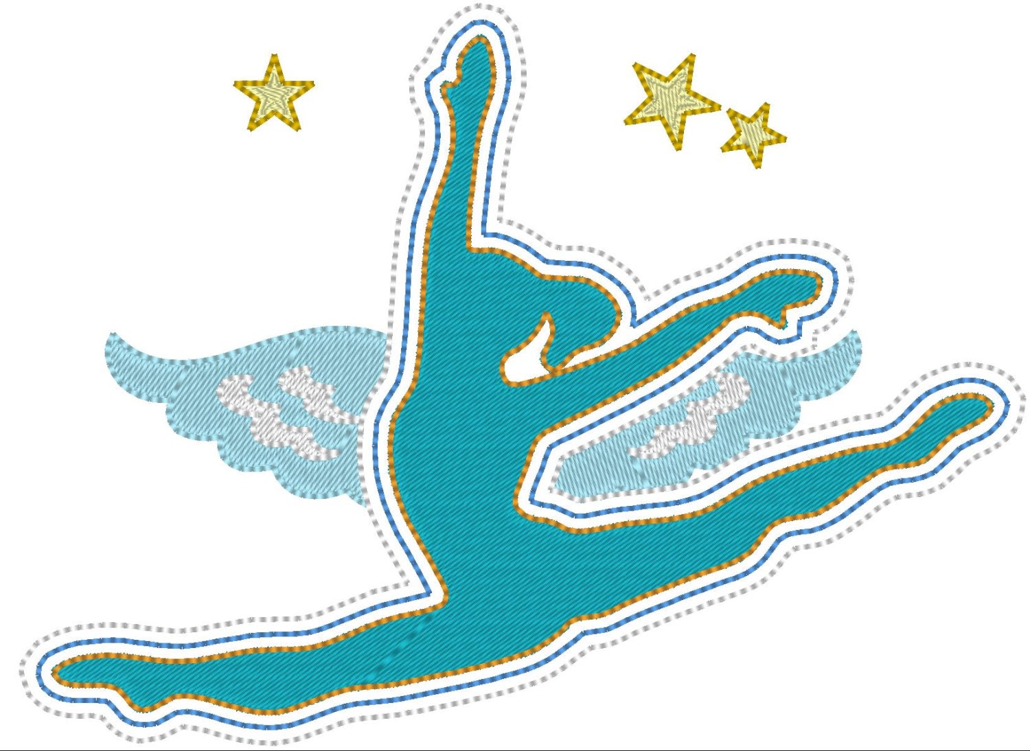 Dancer Ballerina Dancing Girl flying fairy machine embroidery designs ...