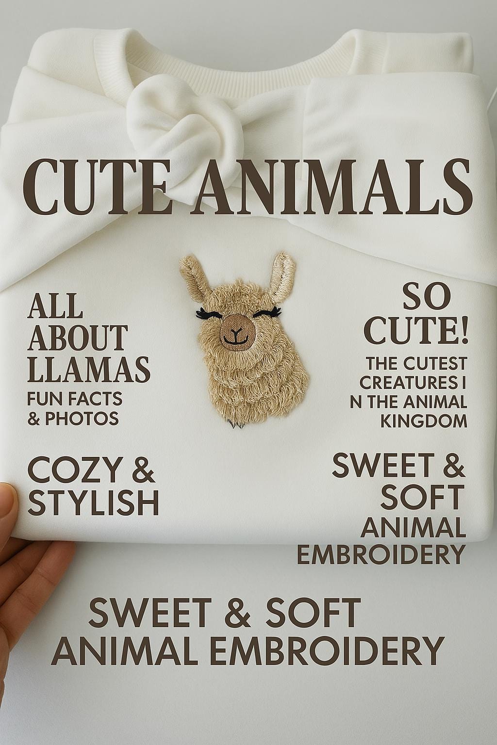 Fringed Llama Alpaca Chenille Embroidery Design – Artapli designs