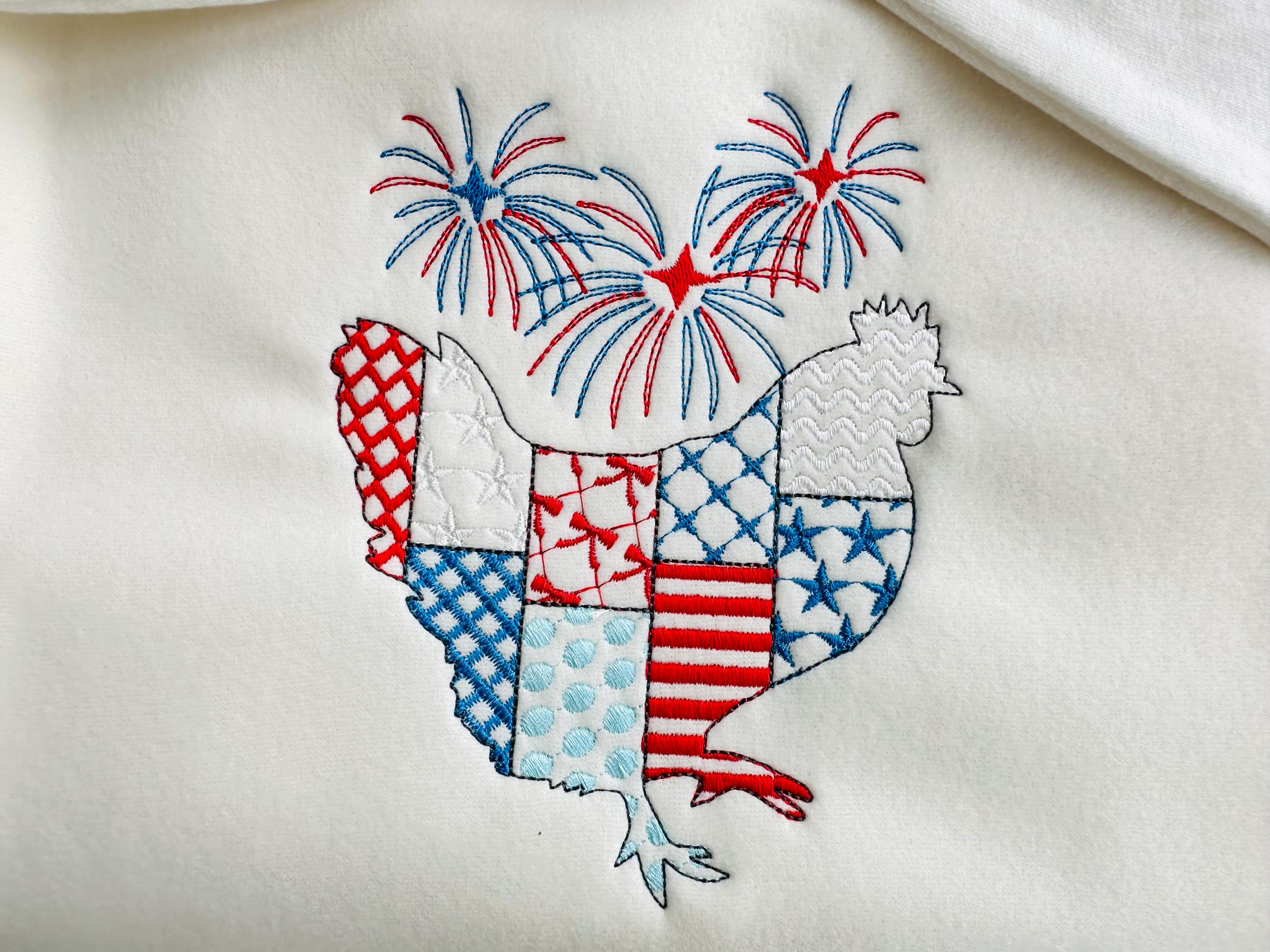 Patchwork Farm Chicken In-the-Hoop Embroidery Design – Artapli designs