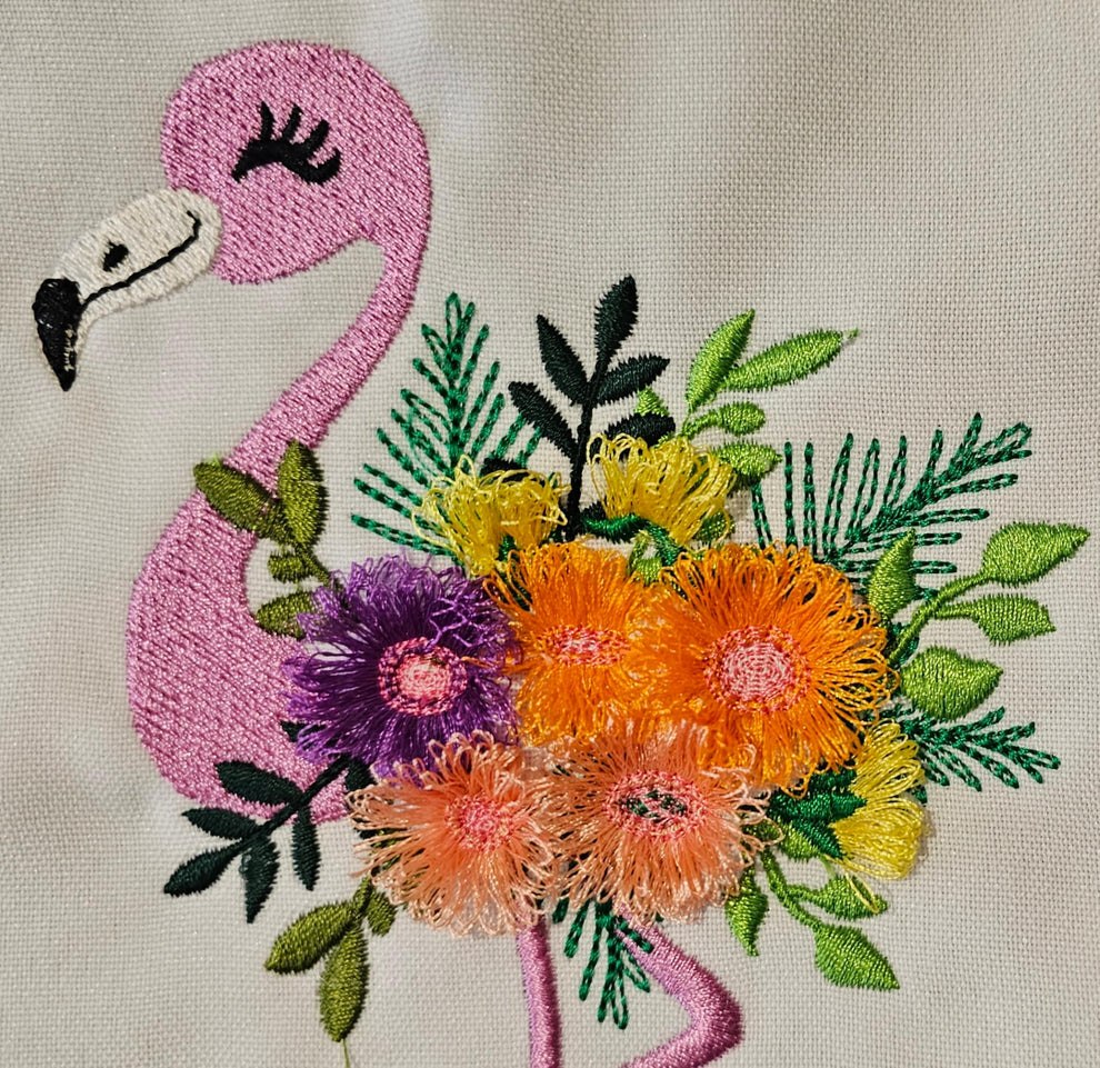 Flamingo floral bouquet machine embroidery designs for hoop 5x7 ...