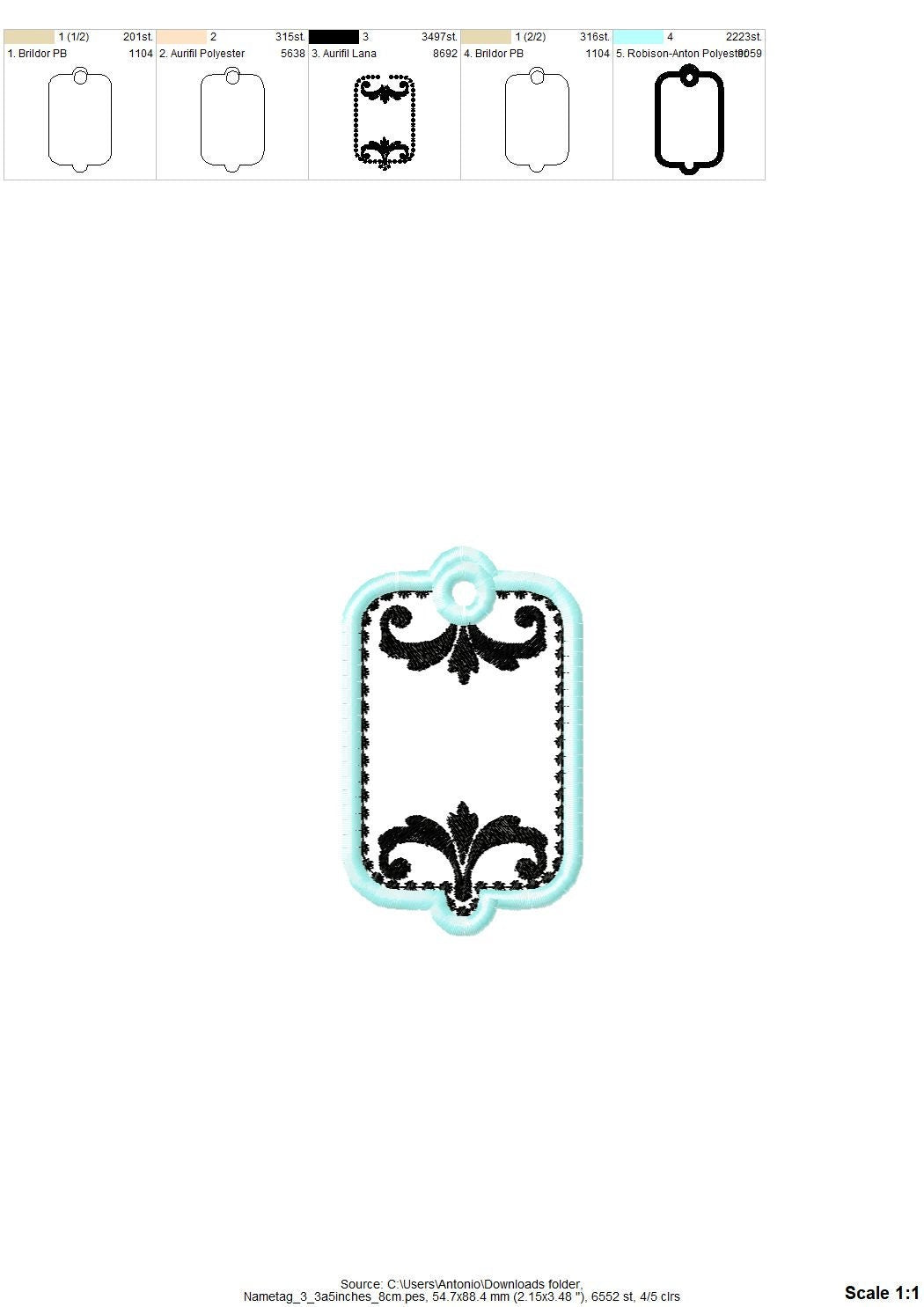 Western wedding glamour name tags Easy In The Hoop ITH applique machine ...
