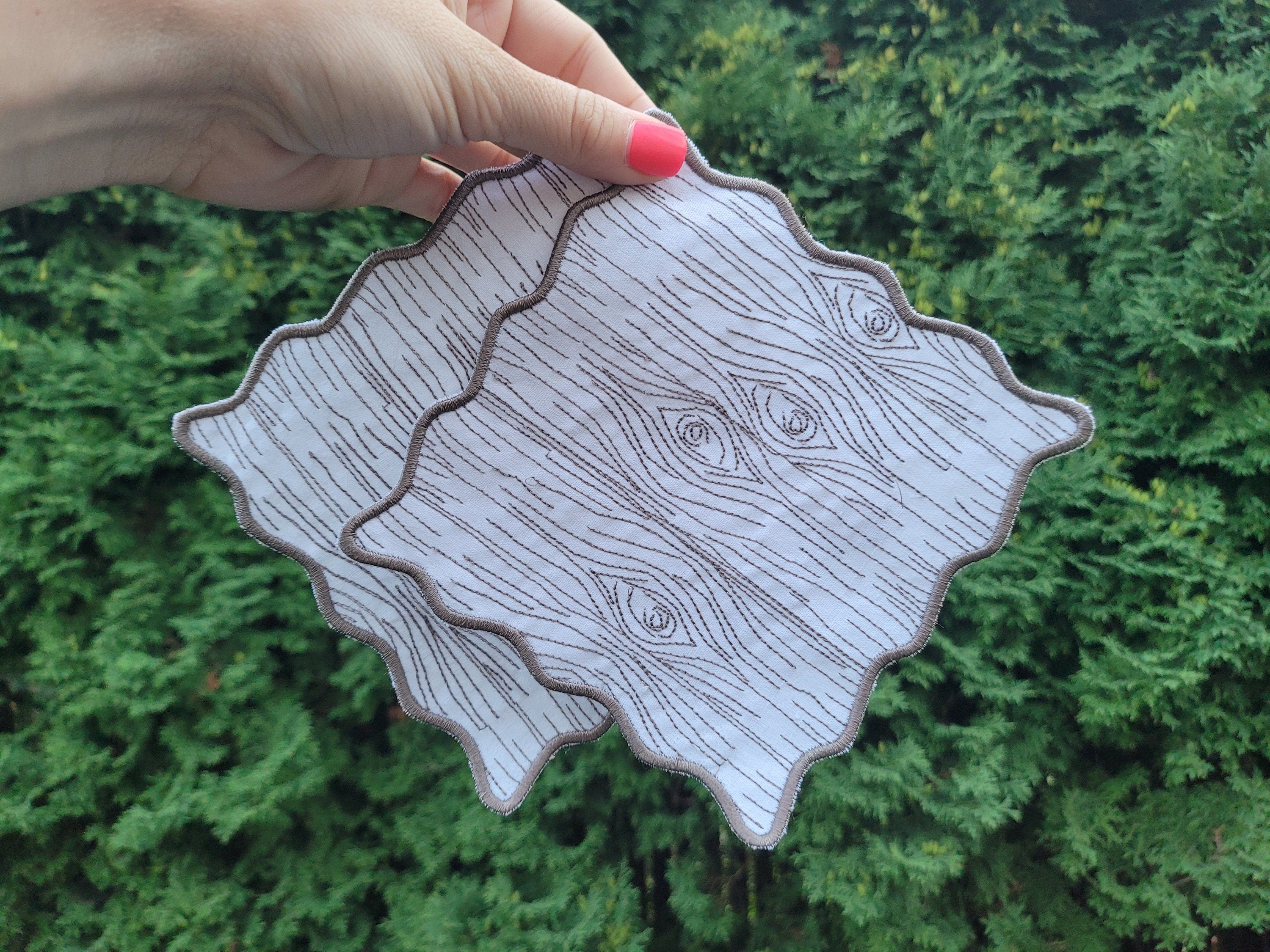 Waves wooden template Napkin Coaster Doily round shape in assorted ...