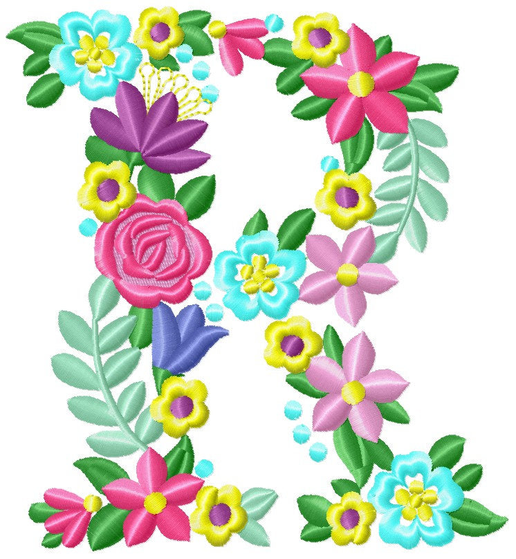 UPDATED! Floral whole entire alphabet garden flag monogram liberty ...