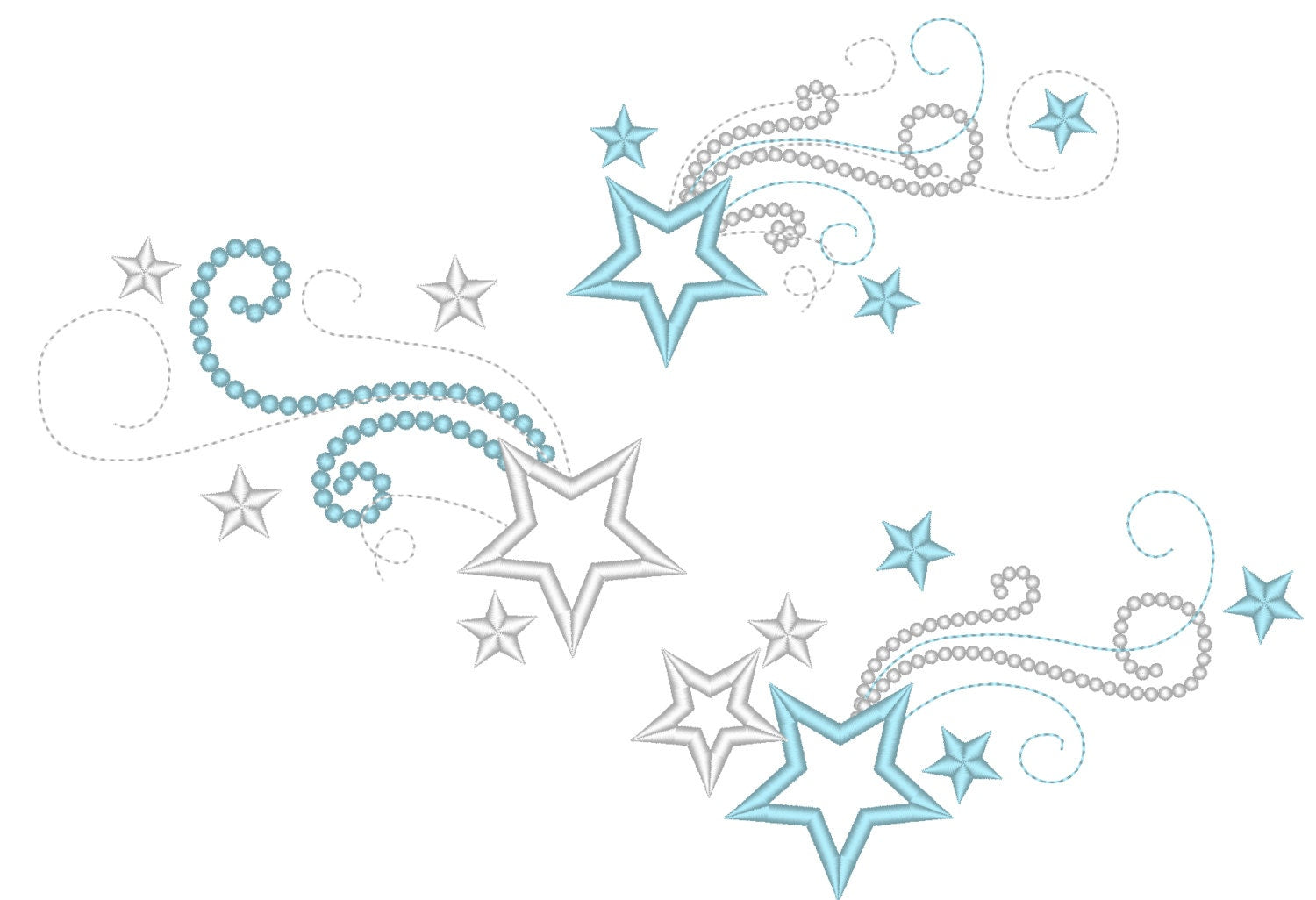 Shooting swirly stars - Set of 3 different and in multiple sizes ...