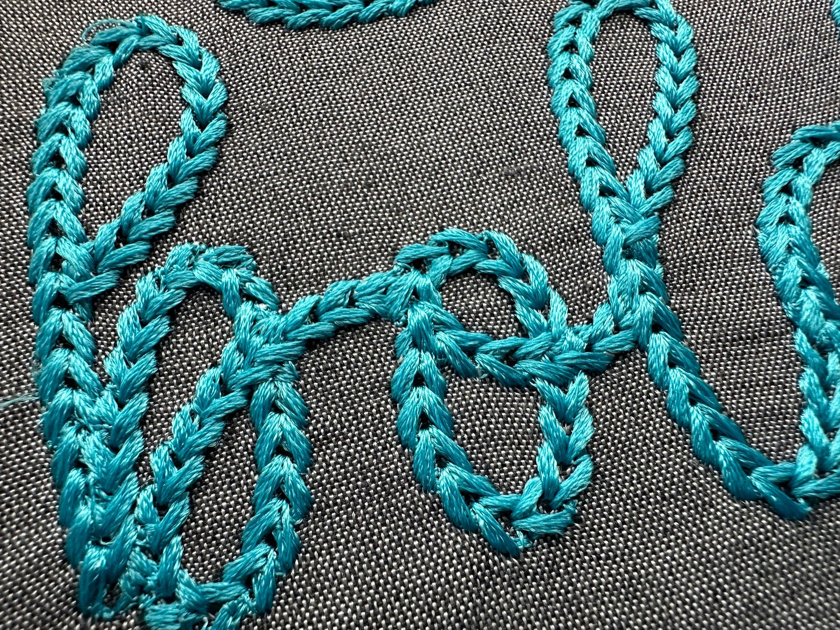 Bold Chain stitch FONT Dense chain machine embroidery designs in ...