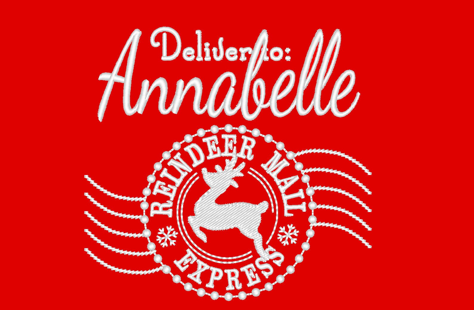 Reindeer mail express Christmas sack stamp machine embroidery designs ...