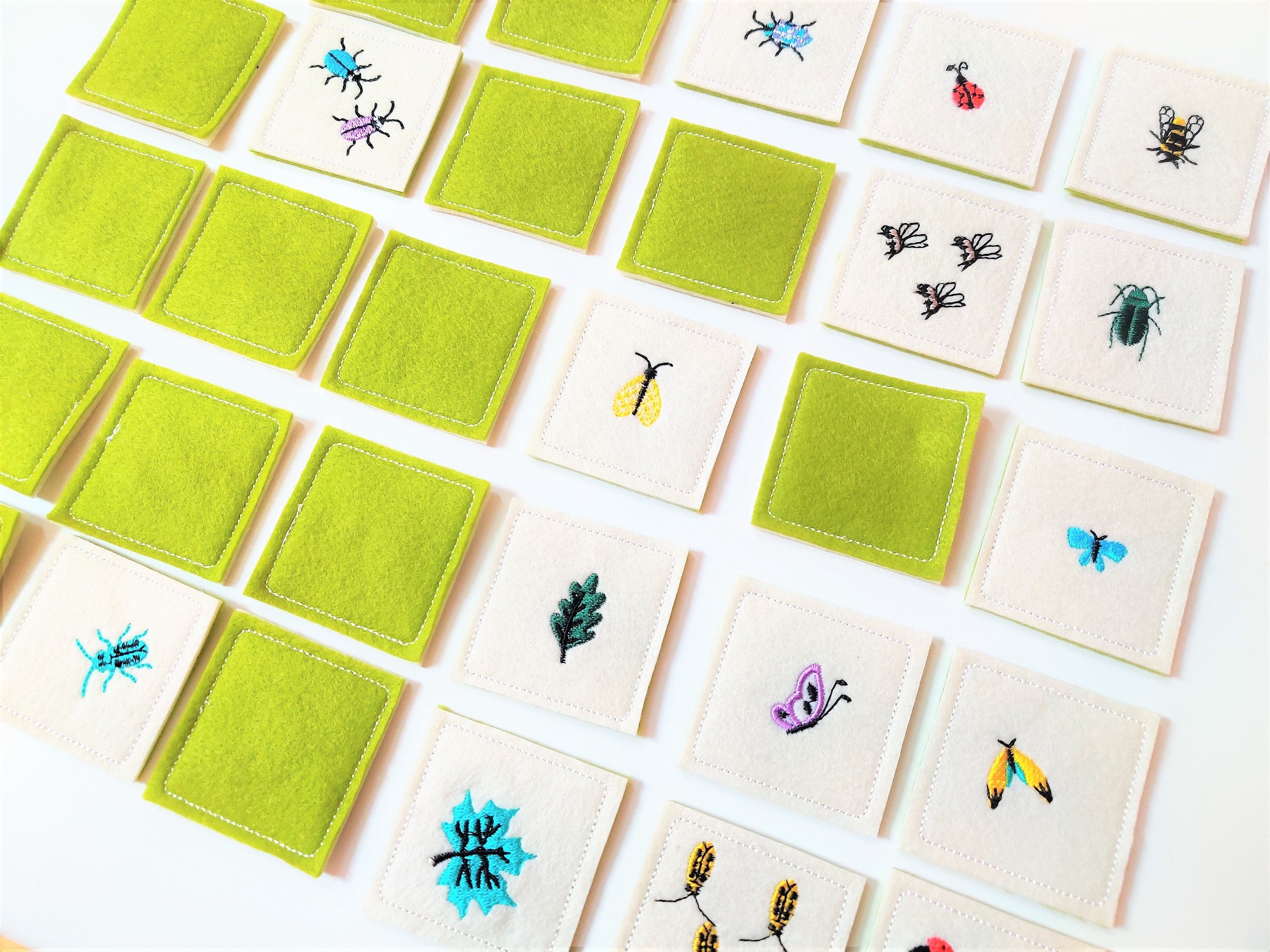 Memory game BUGS machine embroidery design In The Hoop ITH project for ...