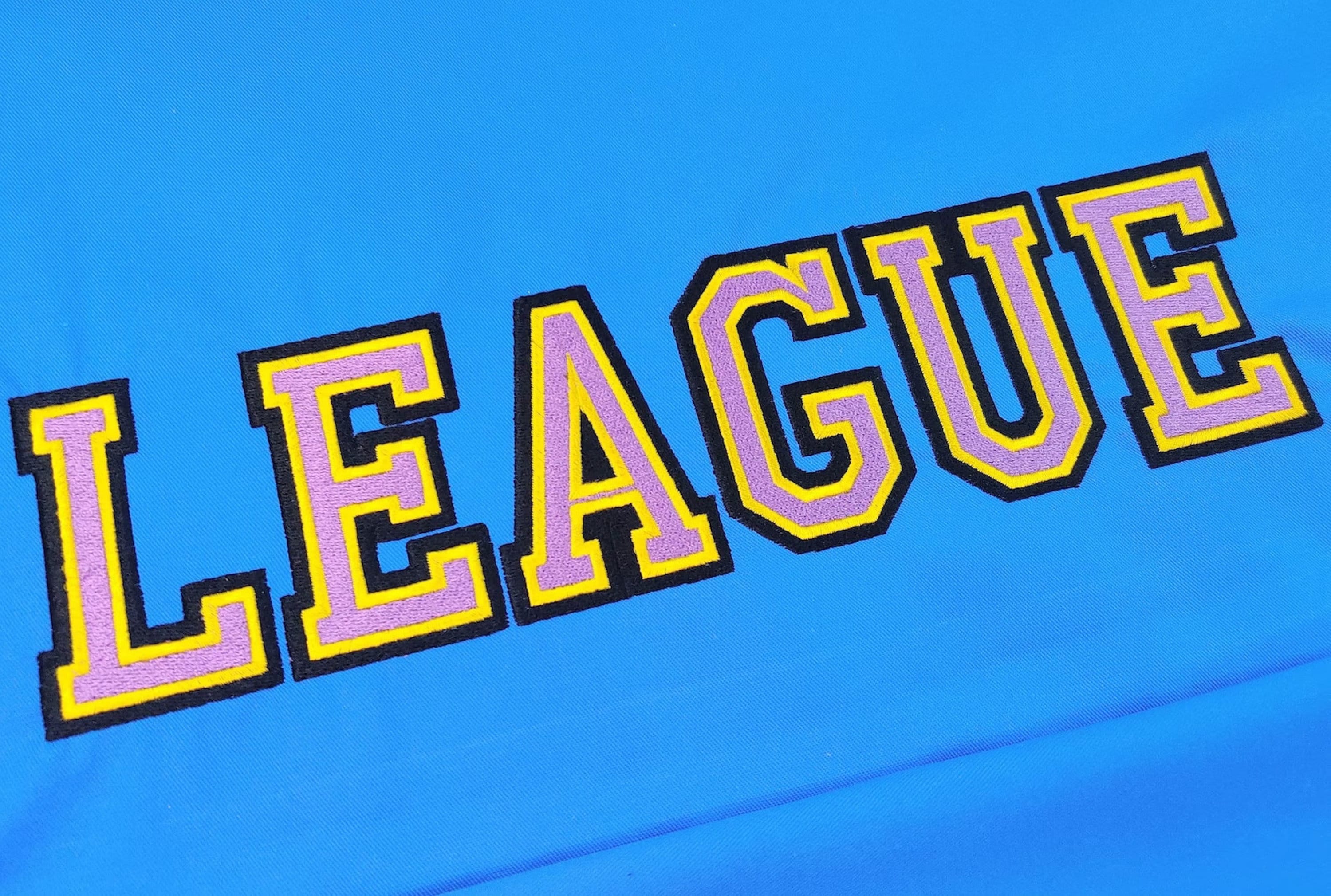 2 outlines 3 colors fill stitch Athletic Varsity Collegiate block type ...