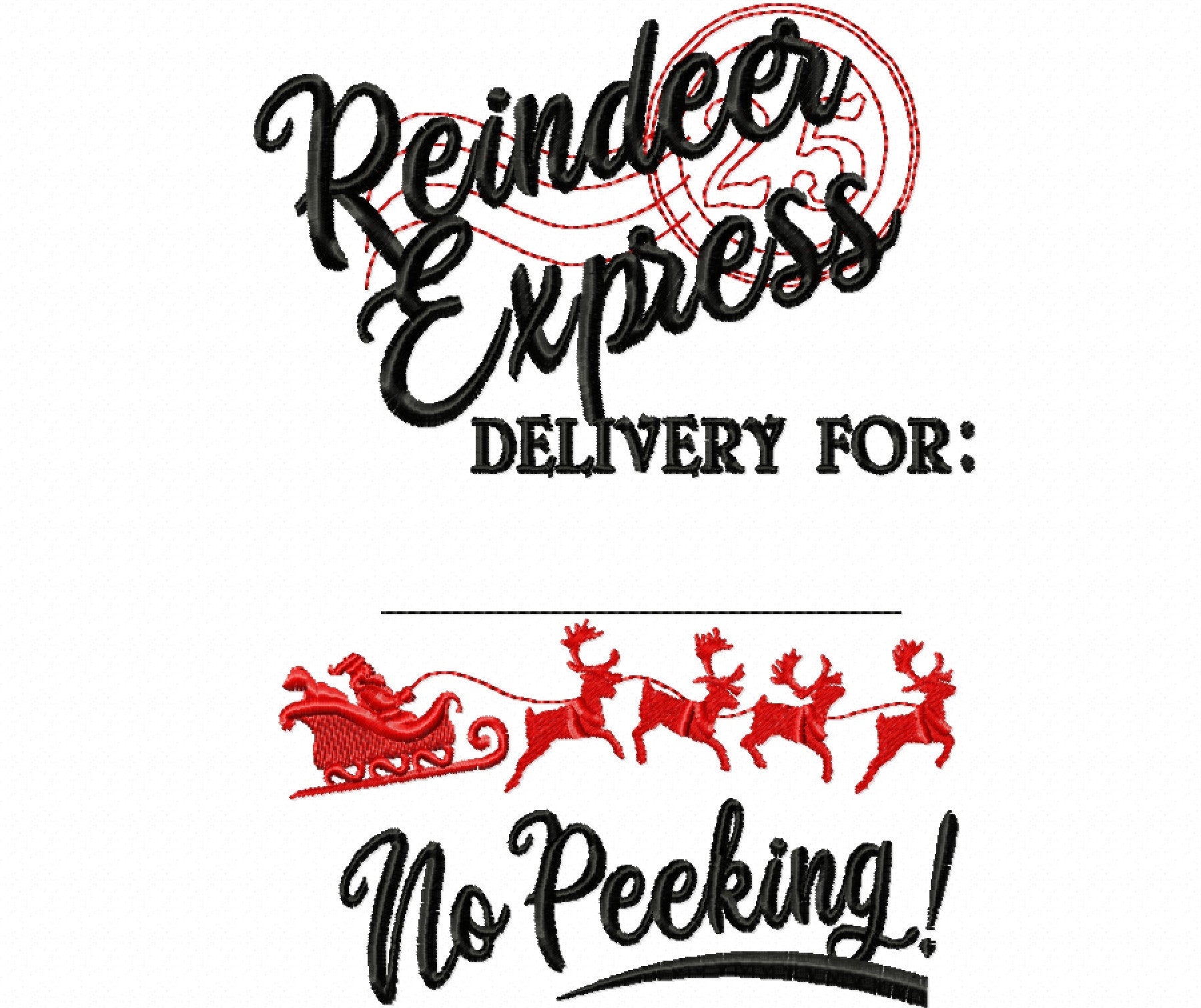 Reindeer express Christmas sack stamp machine embroidery designs ...