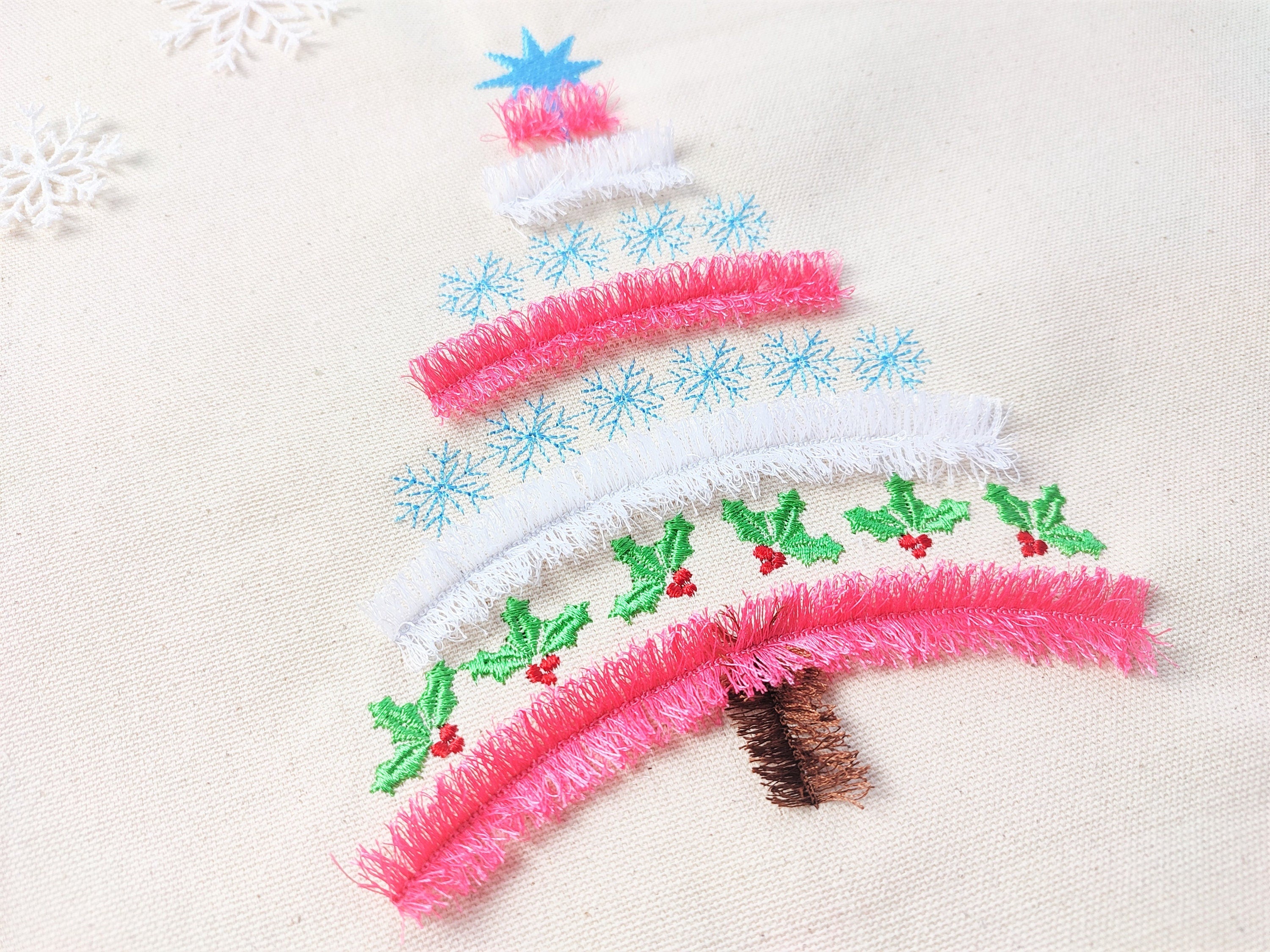 Extraordinary Fringed fluffy Christmas tree ITH in the hoop cute fluffy ...
