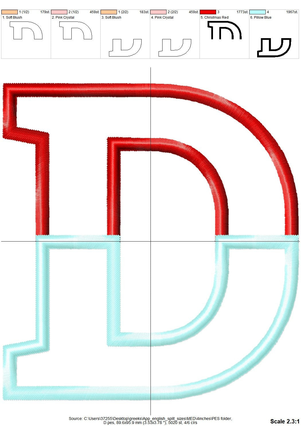 2-Color Block Split Font Applique – Artapli designs