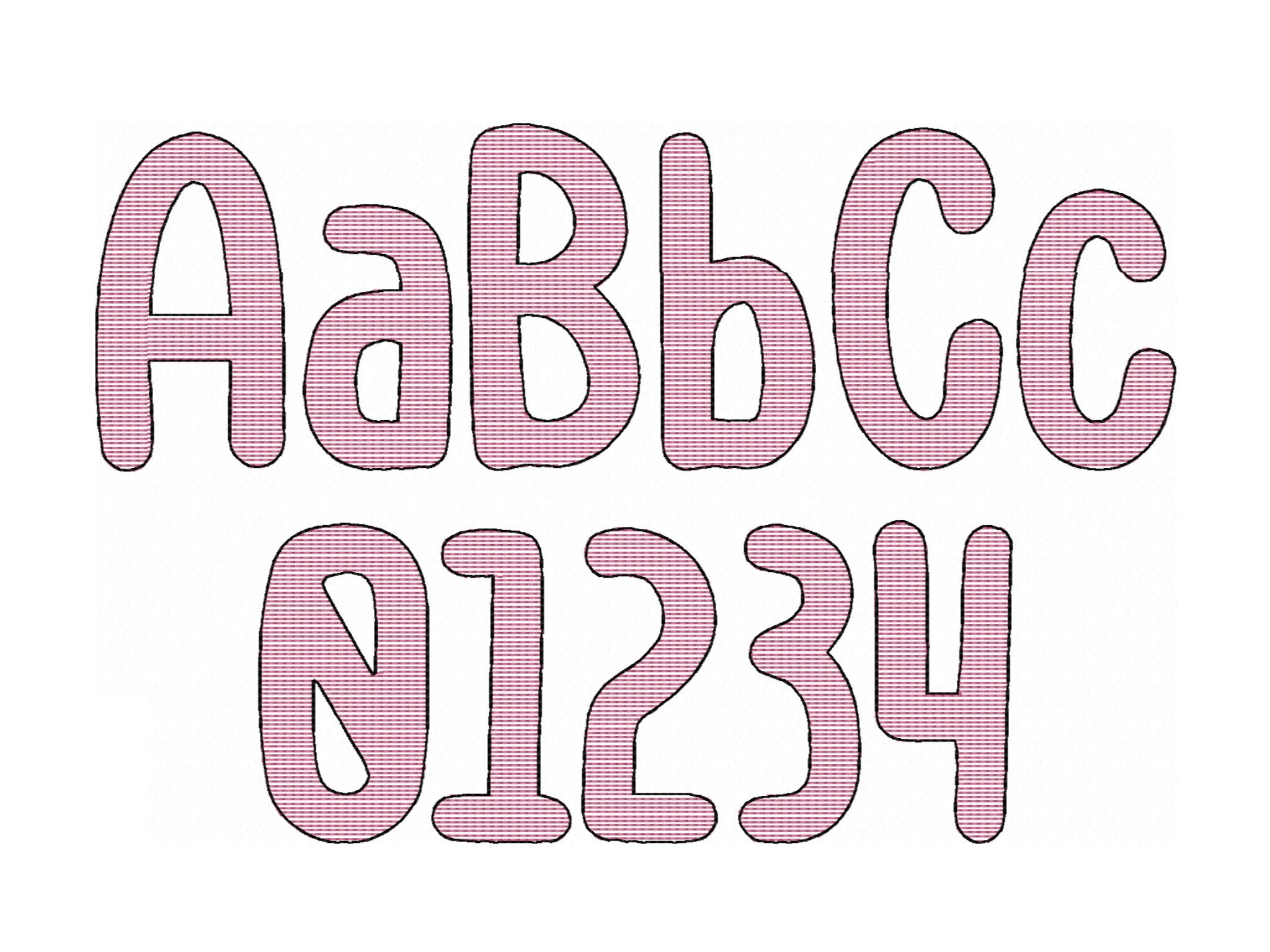 Light Stitch Font alphabet monogram Light fill stitch embroidery ...
