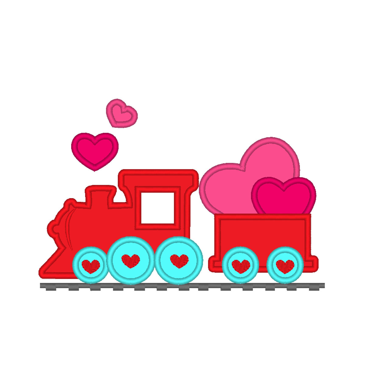 Valentines Day Train with Hearts – Artapli designs