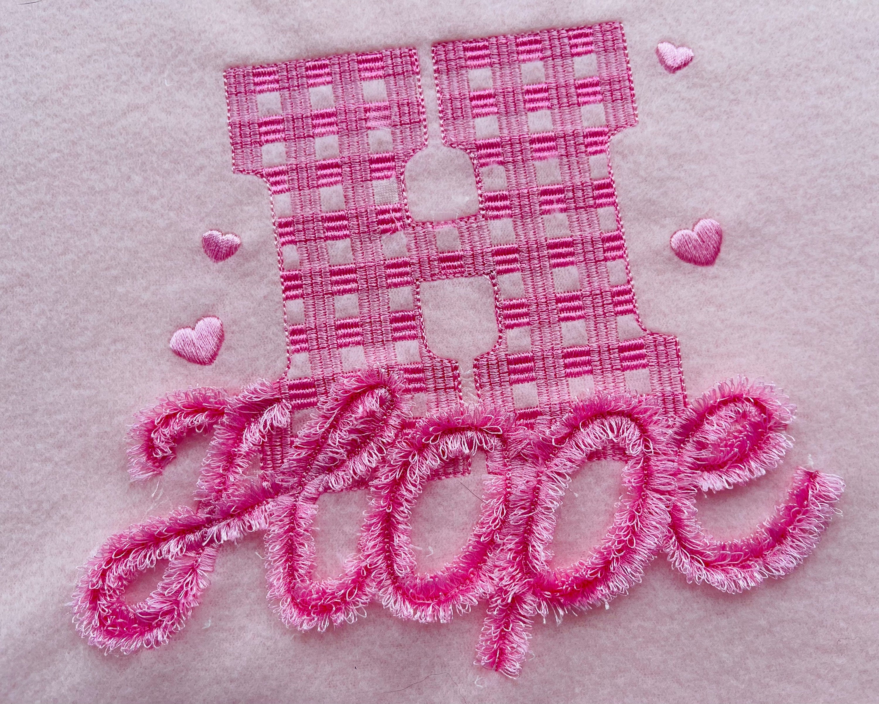 Gingham & Fringed FONT SET of 2 alphabets machine embroidery designs in ...