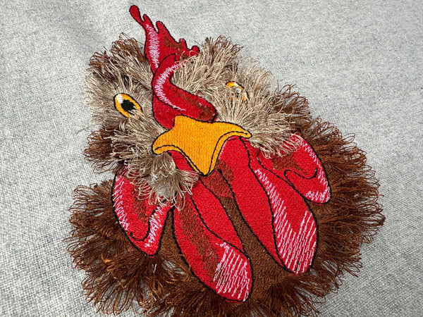 Chicken fringed fluffy chenille farm bird Chicken Head face machine ...
