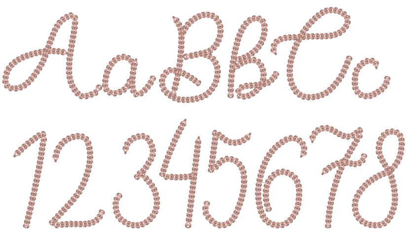 Dense Chain Bold Chain stitch FONT machine embroidery designs in ...