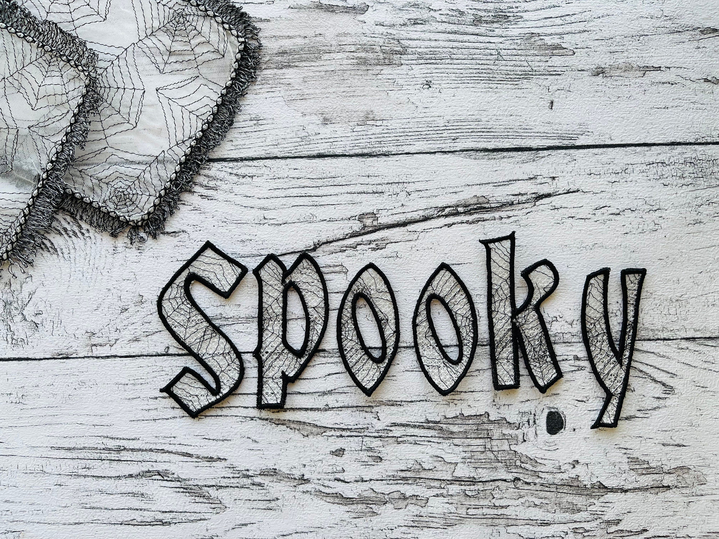 Spooky gothic spiderweb Lace Font FSL free standing lace Font machine ...