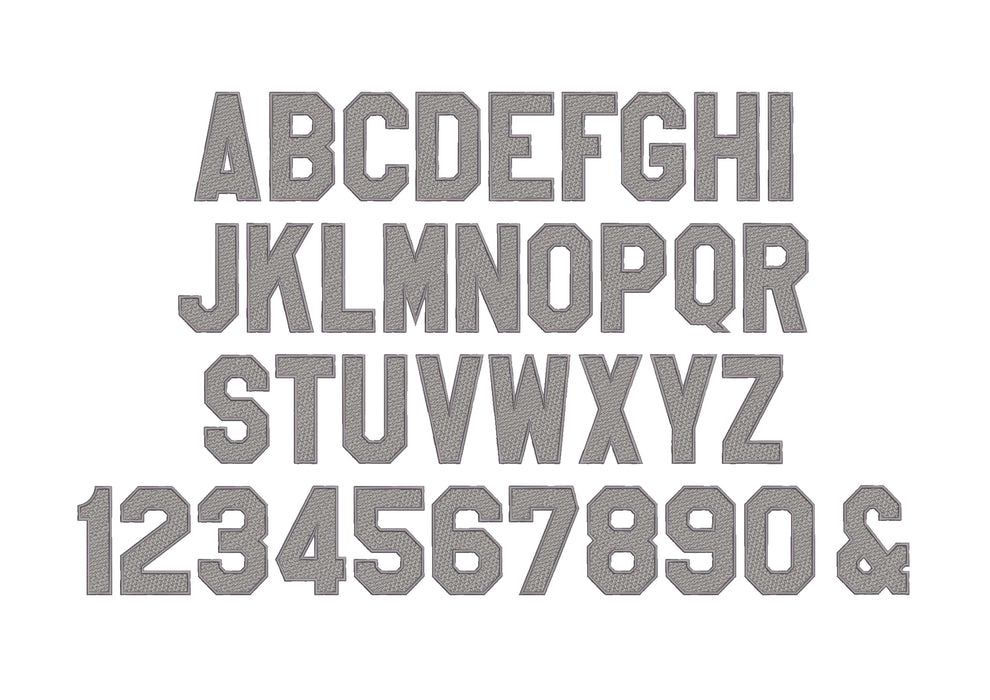 Faux chenille sport block Font Athletic Sport School Team Players ...