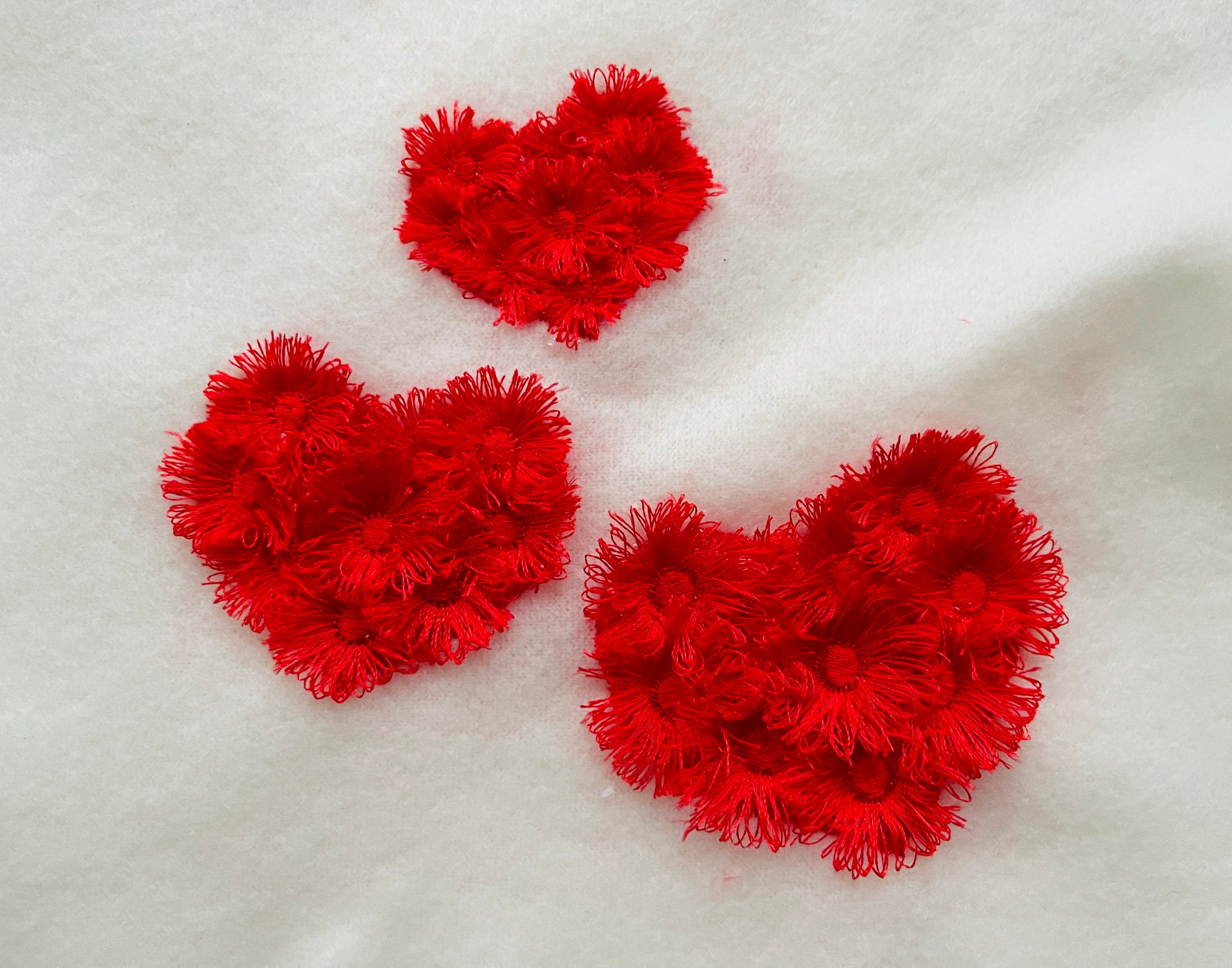 Extra Fluffy Valentine's heart chenille awesome hearts Fringed Heart ...