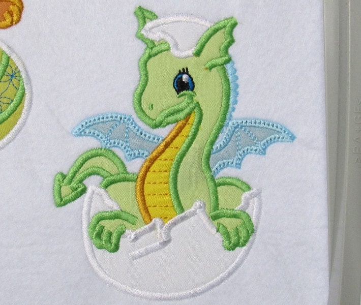 Petite Dragon - machine embroidery fill stitch and applique designs ...