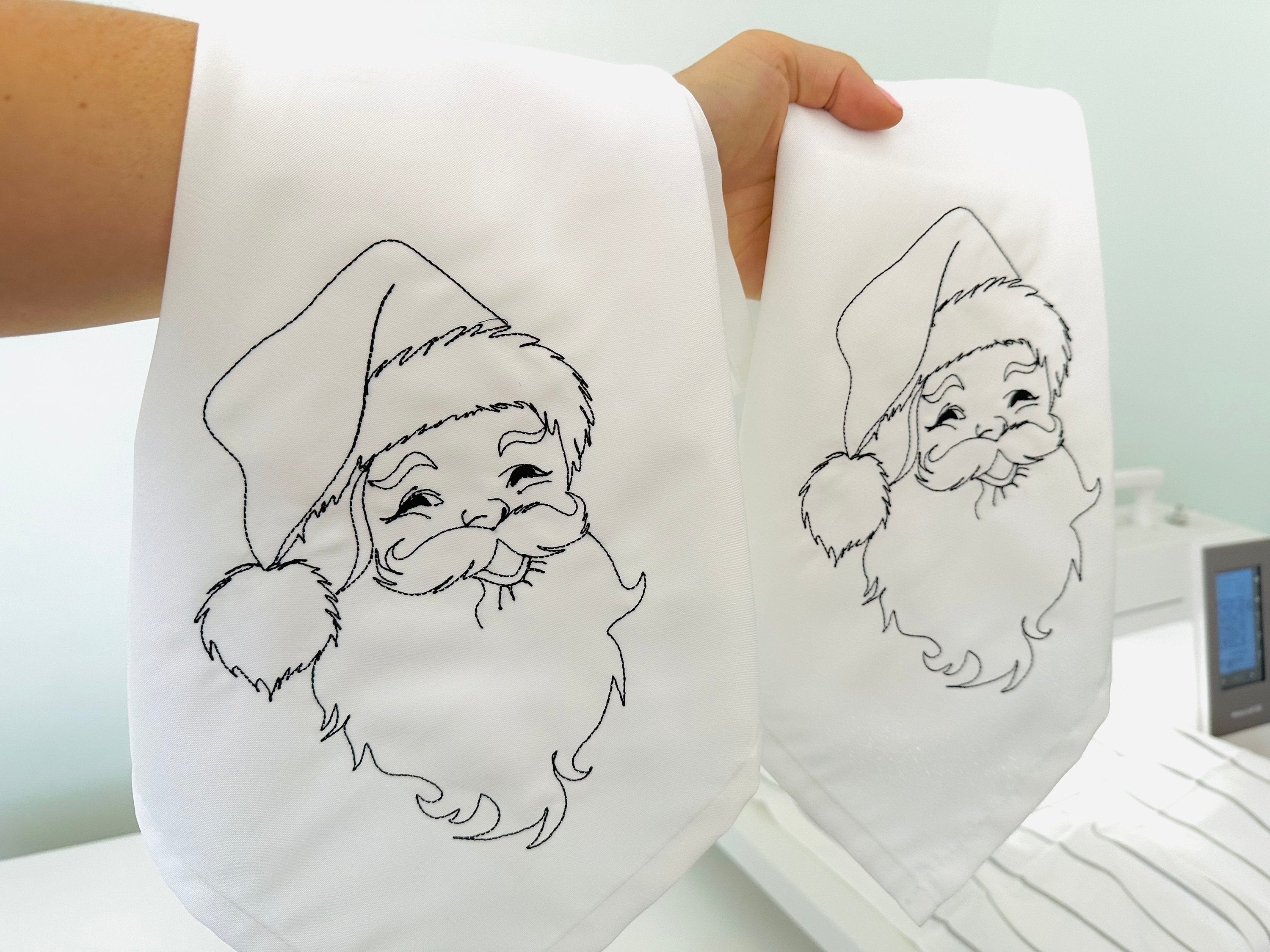 Quick light stitch Santa Claus outline machine embroidery design ...