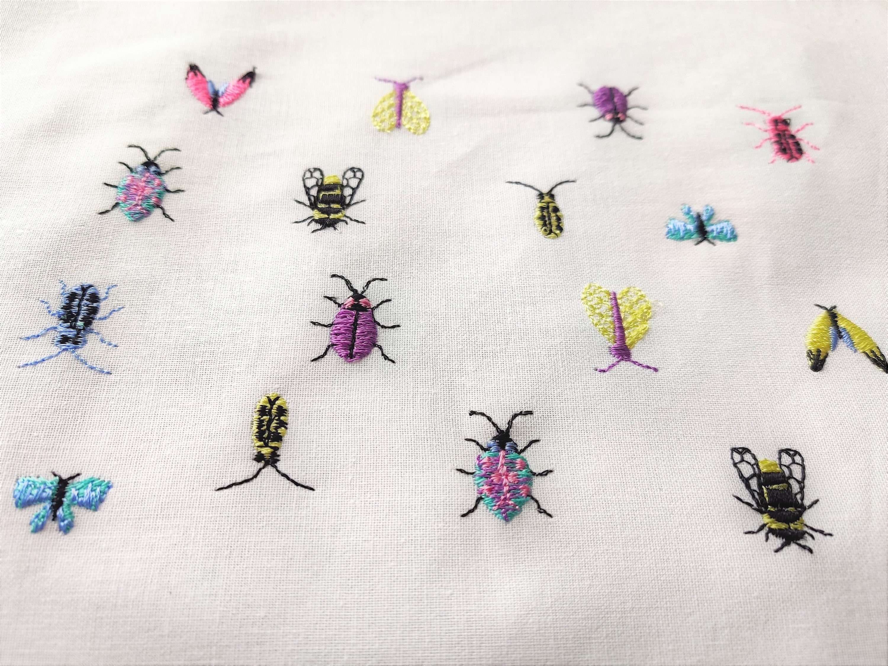 Micro mini small bugs and butterflies 8 types machine embroidery ...