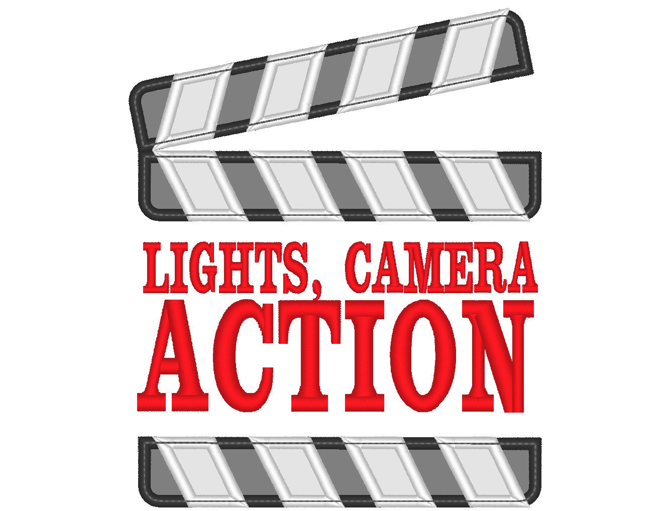 Lights, Camera, Action movie maker applique machine embroidery design ...