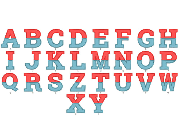 2-Color Block Split Font Applique – Artapli designs