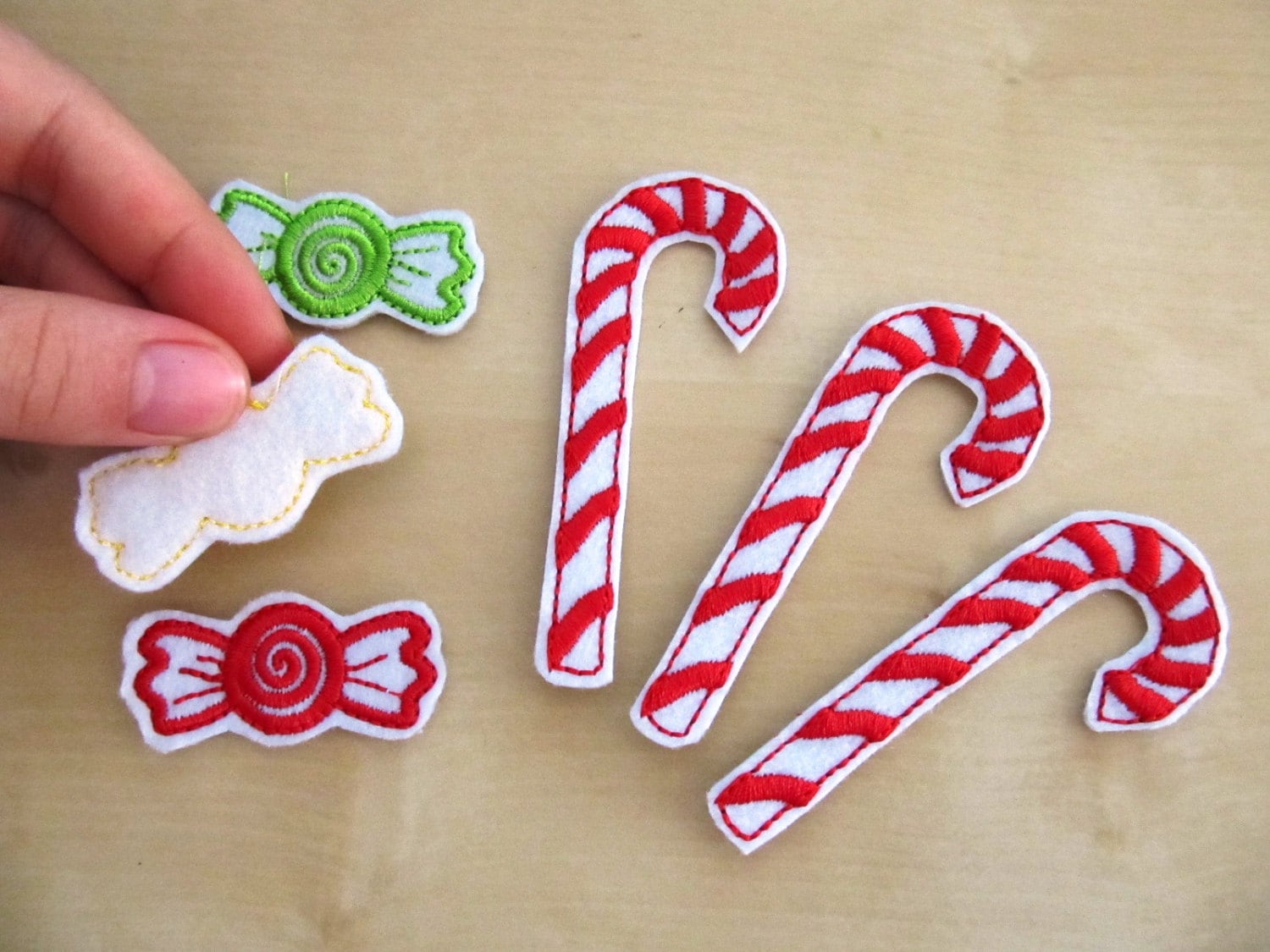 Christmas Candies Feltie machine embroidery designs, 2 types of sweetie ...