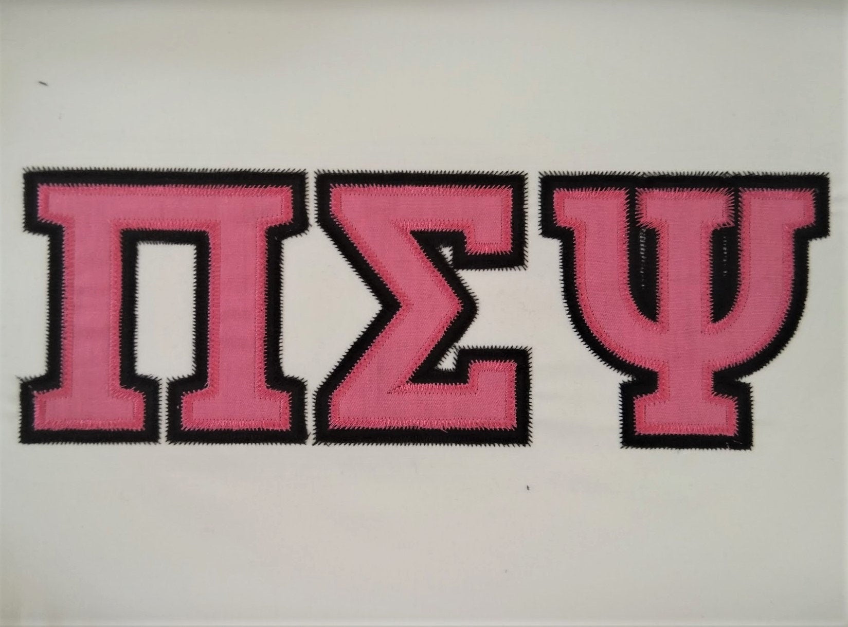 Large Greek alphabet ZIG ZAG outline and double two layer applique ...
