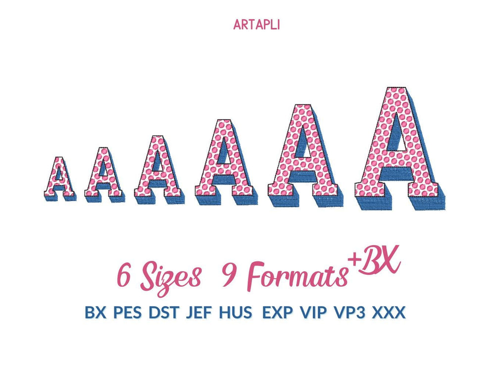 Polka Dot Shadow Font patterned Alphabet letters numbers punctuation ...