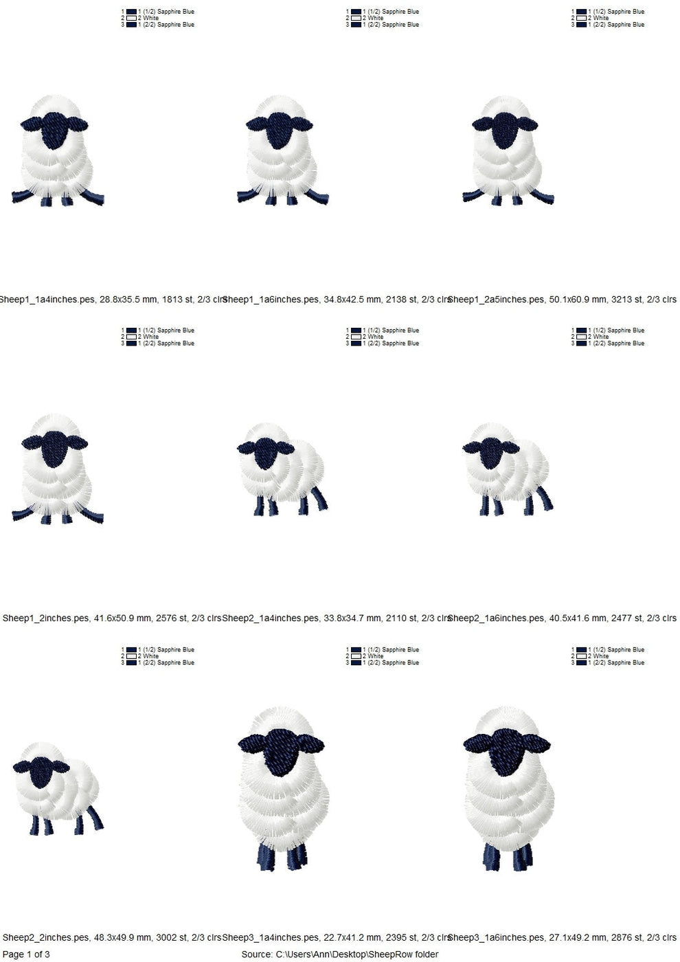 Fuzzy Sheep Lamb SET of 5 types and 5 sheep in row fringed machine ...