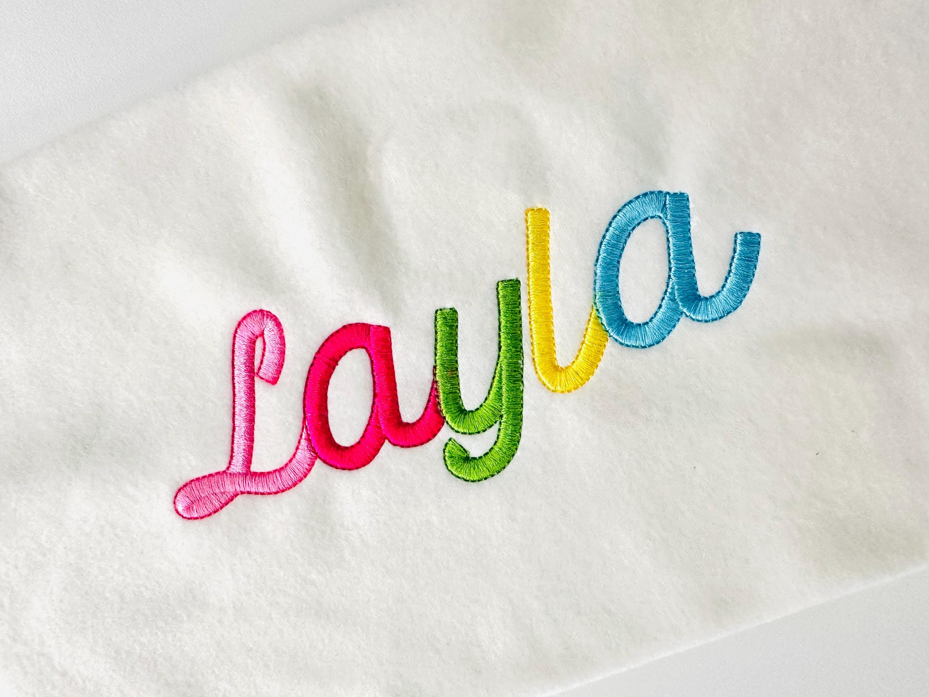 Satin stitch FONT with bean outline cursive script handwritten Font ...