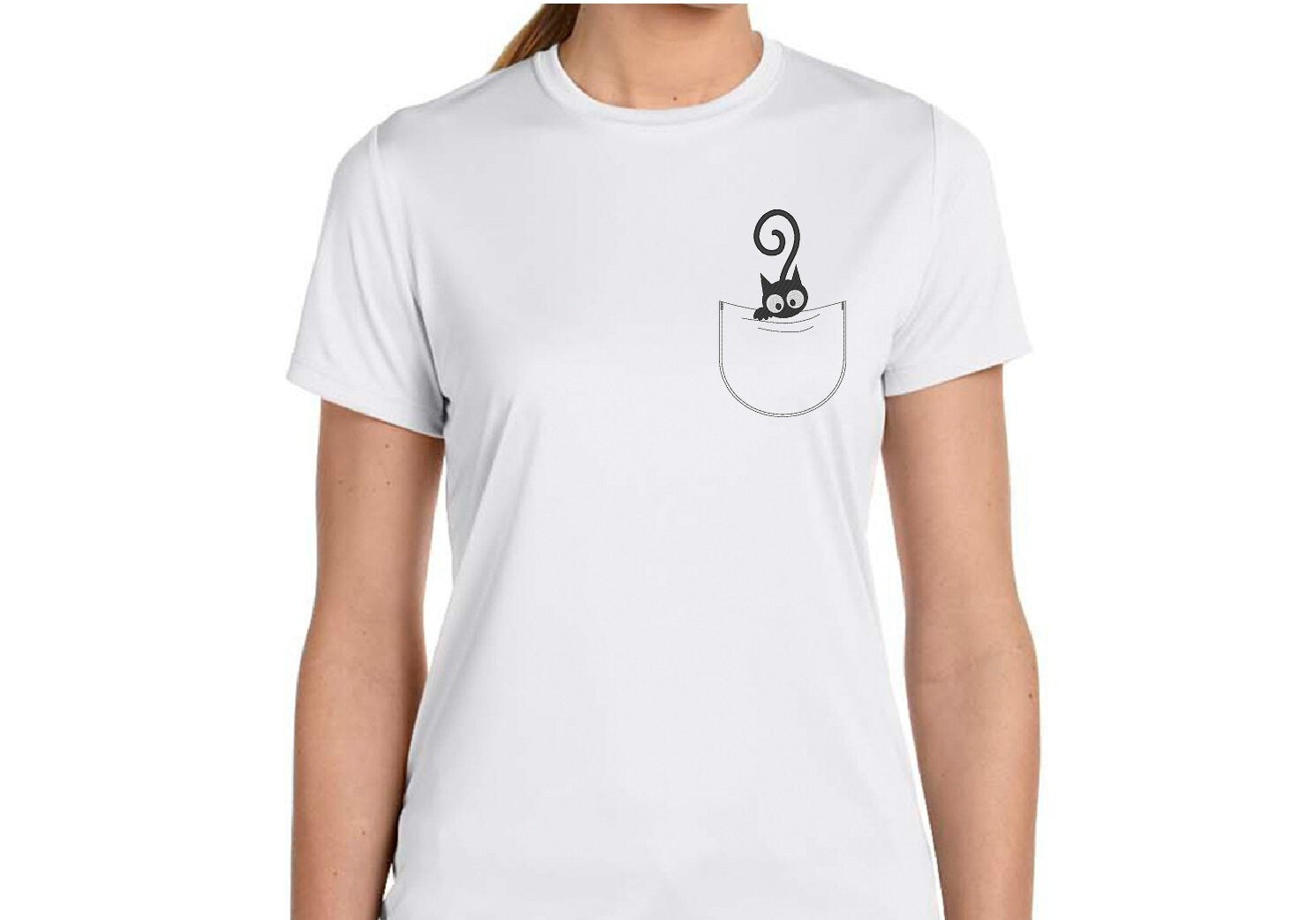 Black cat in a pocket fill stitch design little black cat and pocket ...