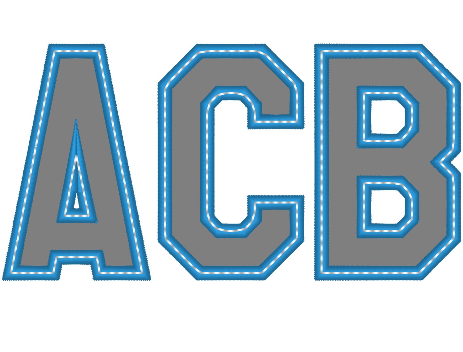 Block Thin Team Players embroidery applique font - 2, 3, 3, 4, 5 and 6 ...