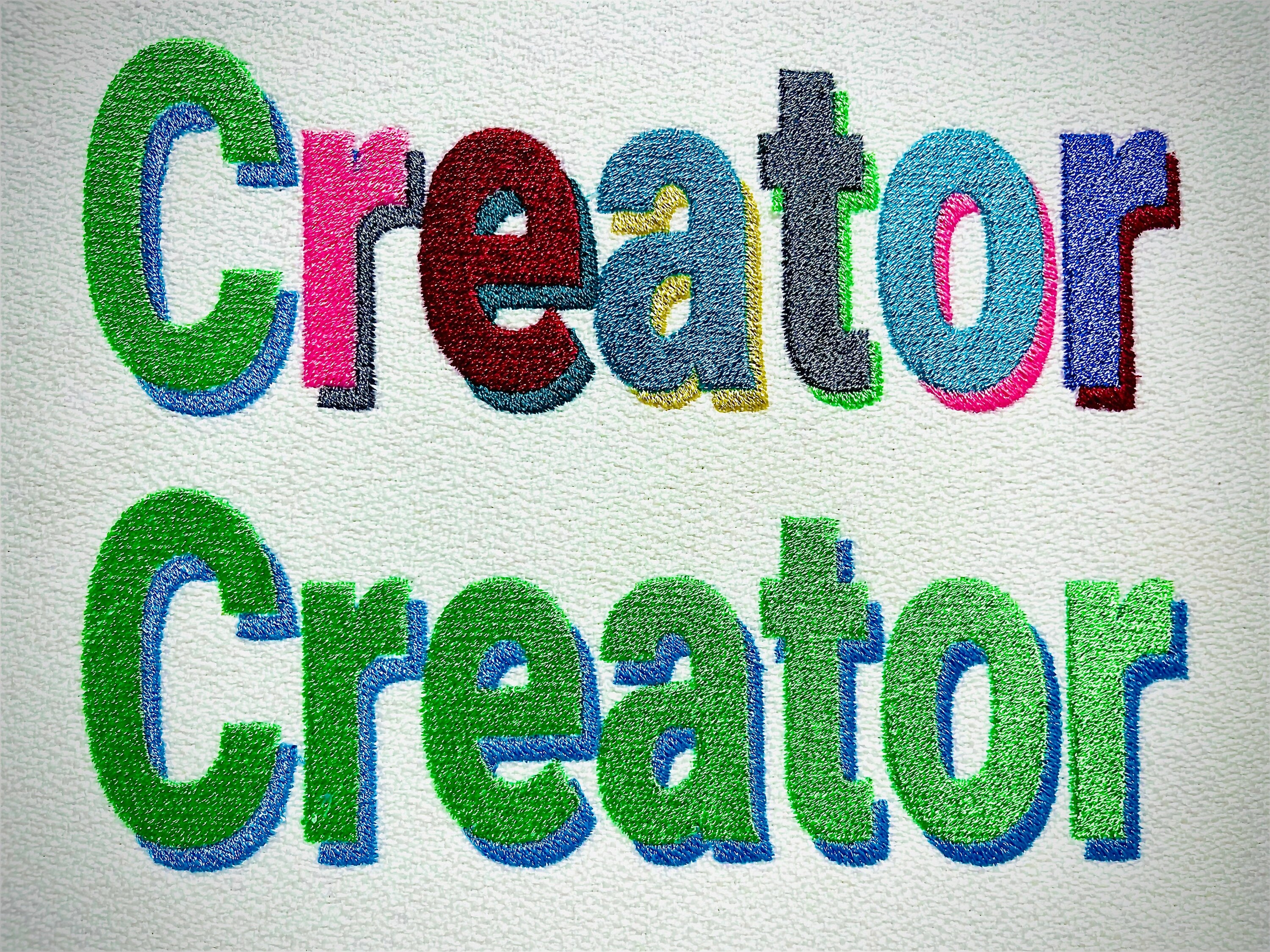 Block type Shade Font fill stitch machine embroidery designs Creative ...
