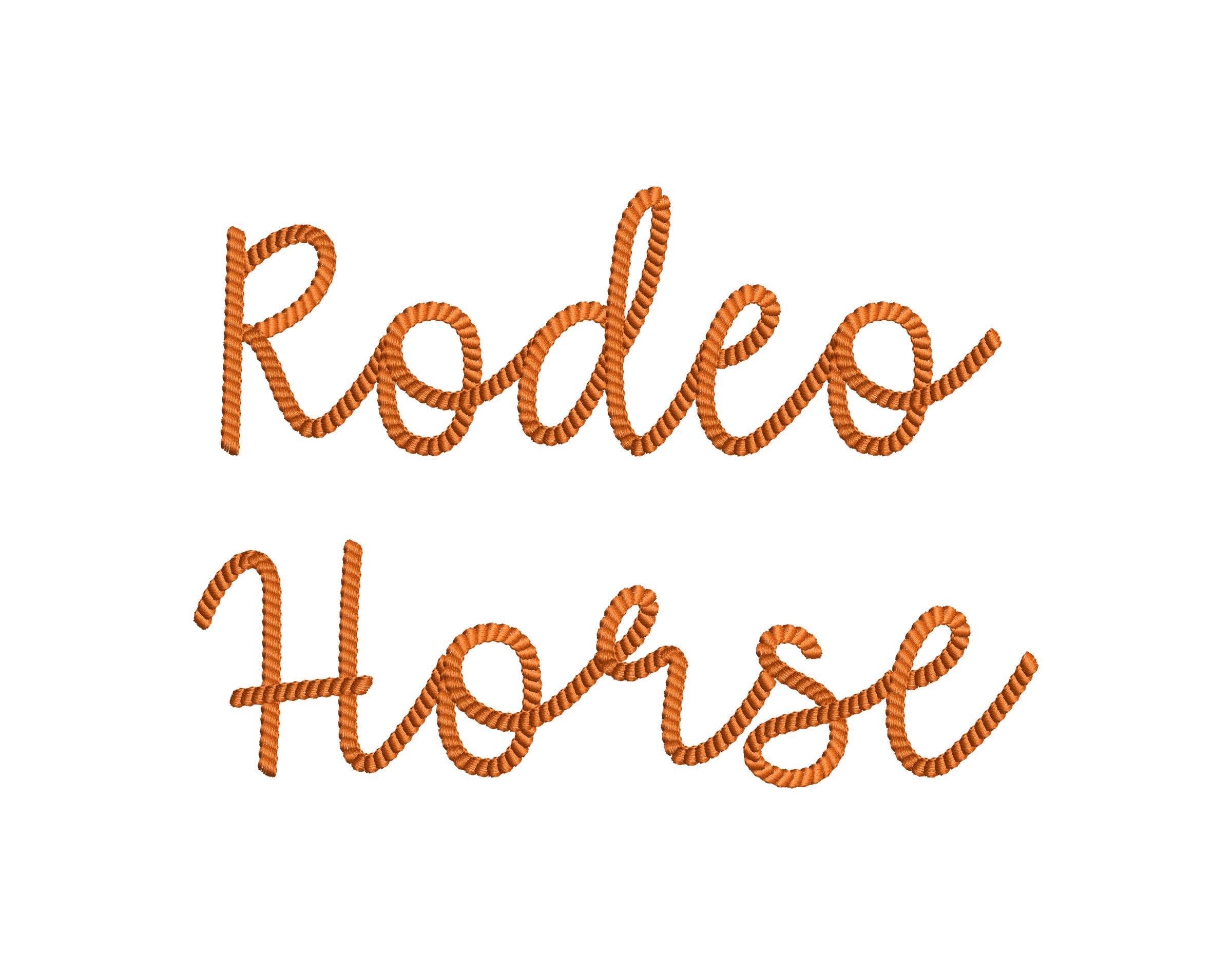 Rope stitch FONT Rodeo Horse Berry Cowboy Alphabet monogram Machine ...