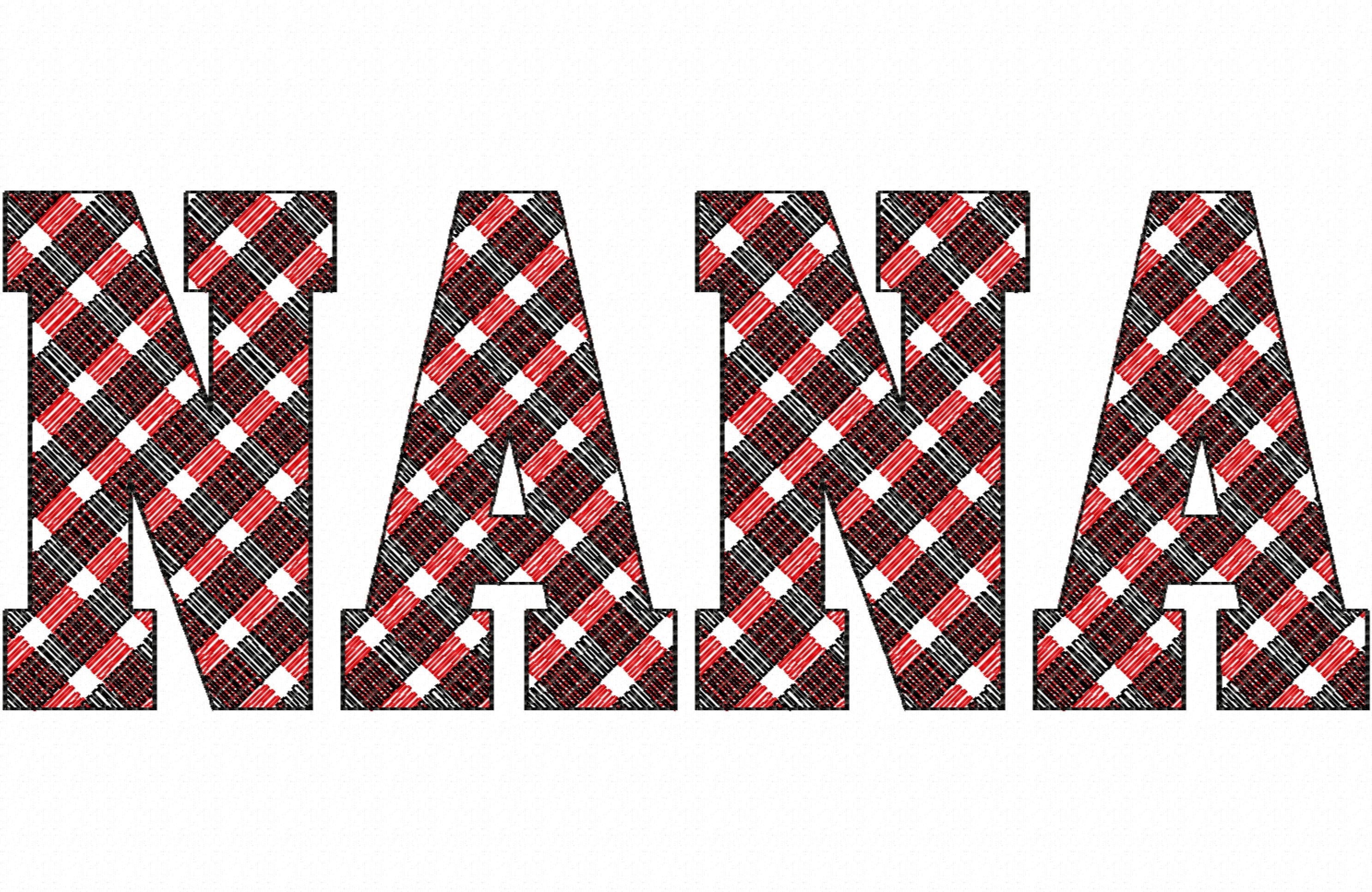 Gingham Block athletic Varsity Font letters numbers machine embroidery ...