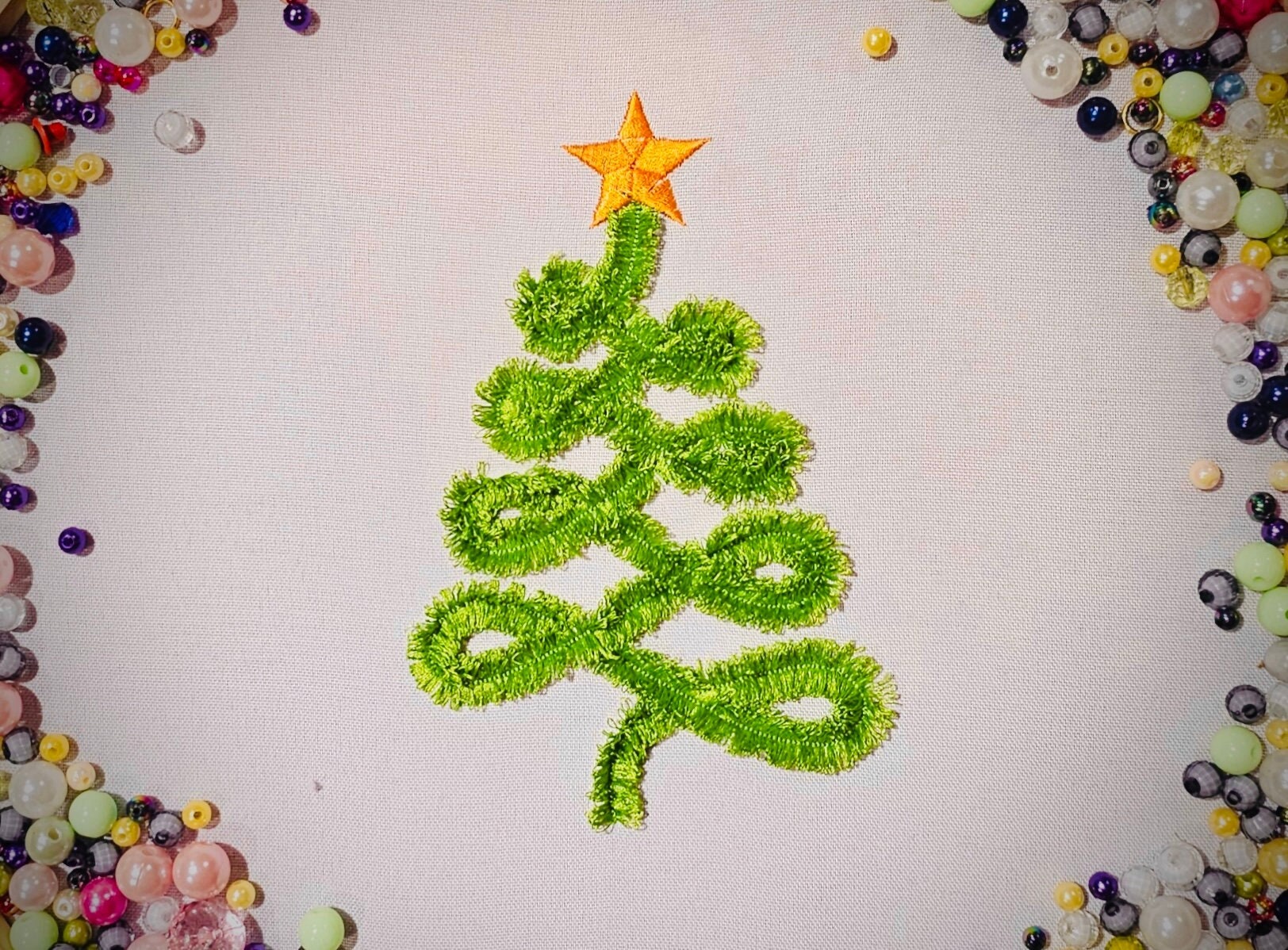 Awesome fringed fluffy Christmas Tree Curl Swirl Merry Christmas spruce ...