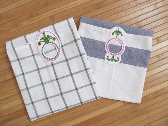 Towel hanging holes, 6 types - "In The Hoop" machine embroidery design ...