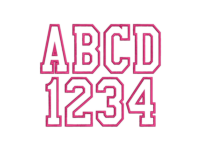 Narrow FONT applique Varsity Athletic Sport High School Team Players ...