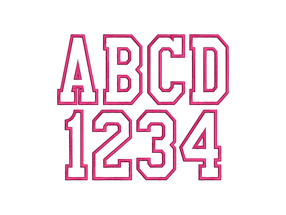 Narrow FONT applique Varsity Athletic Sport High School Team Players ...