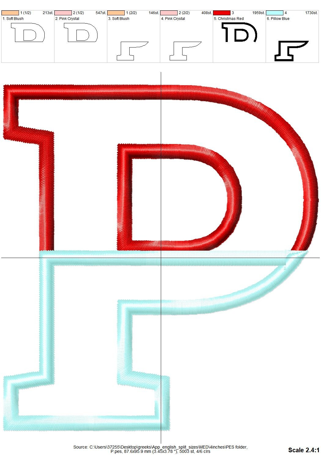 2-Color Block Split Font Applique – Artapli designs