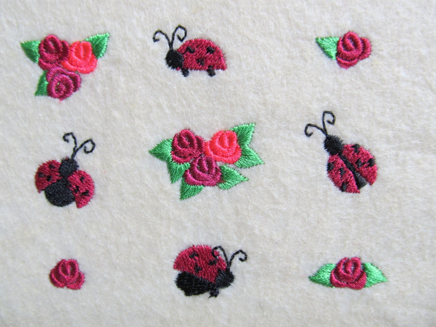 Mini designs flowers roses and ladybugs machine embroidery designs Big ...
