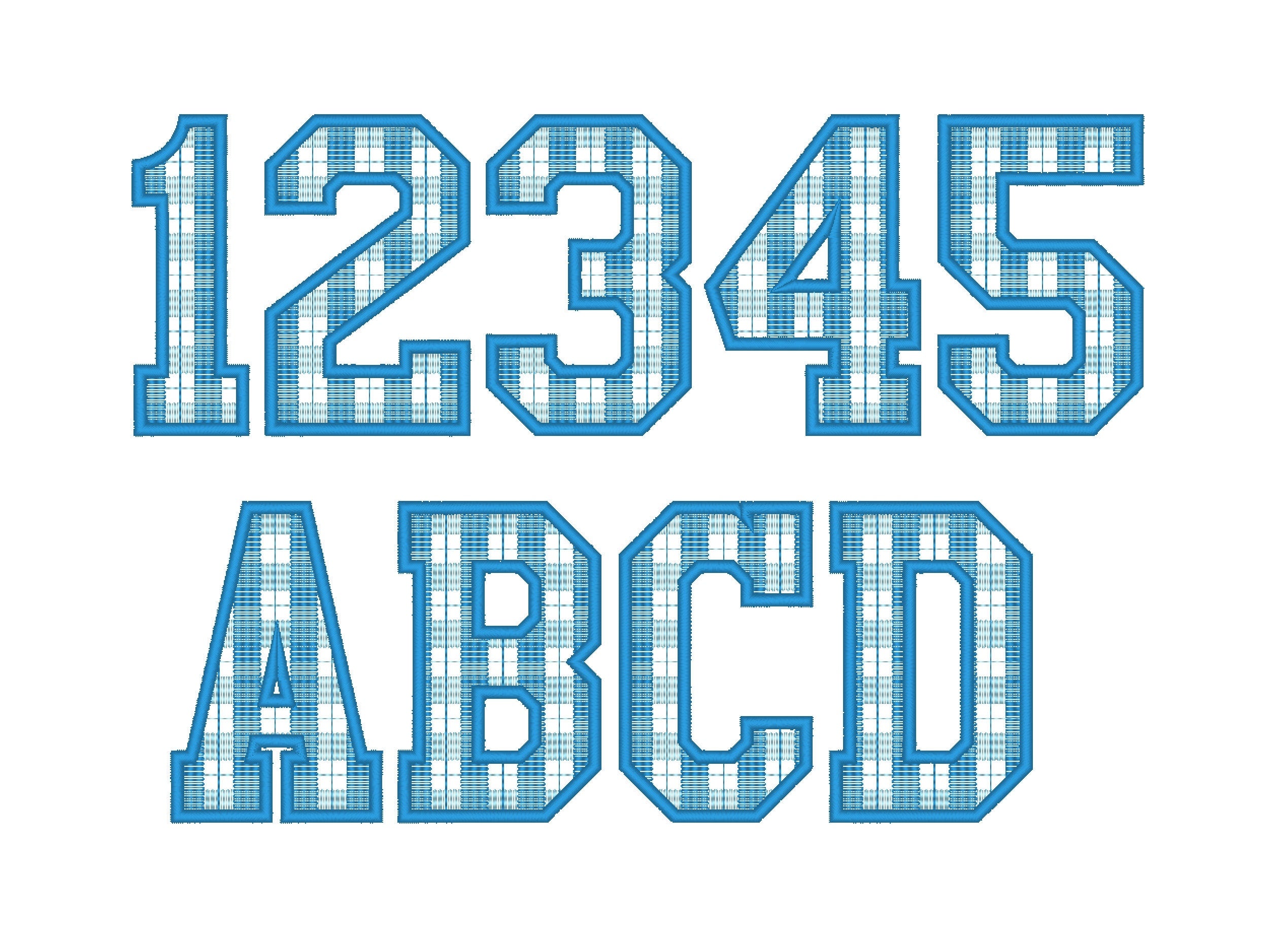 Buffalo Plaid Tartan Gingham Sport Font letters and numbers machine ...