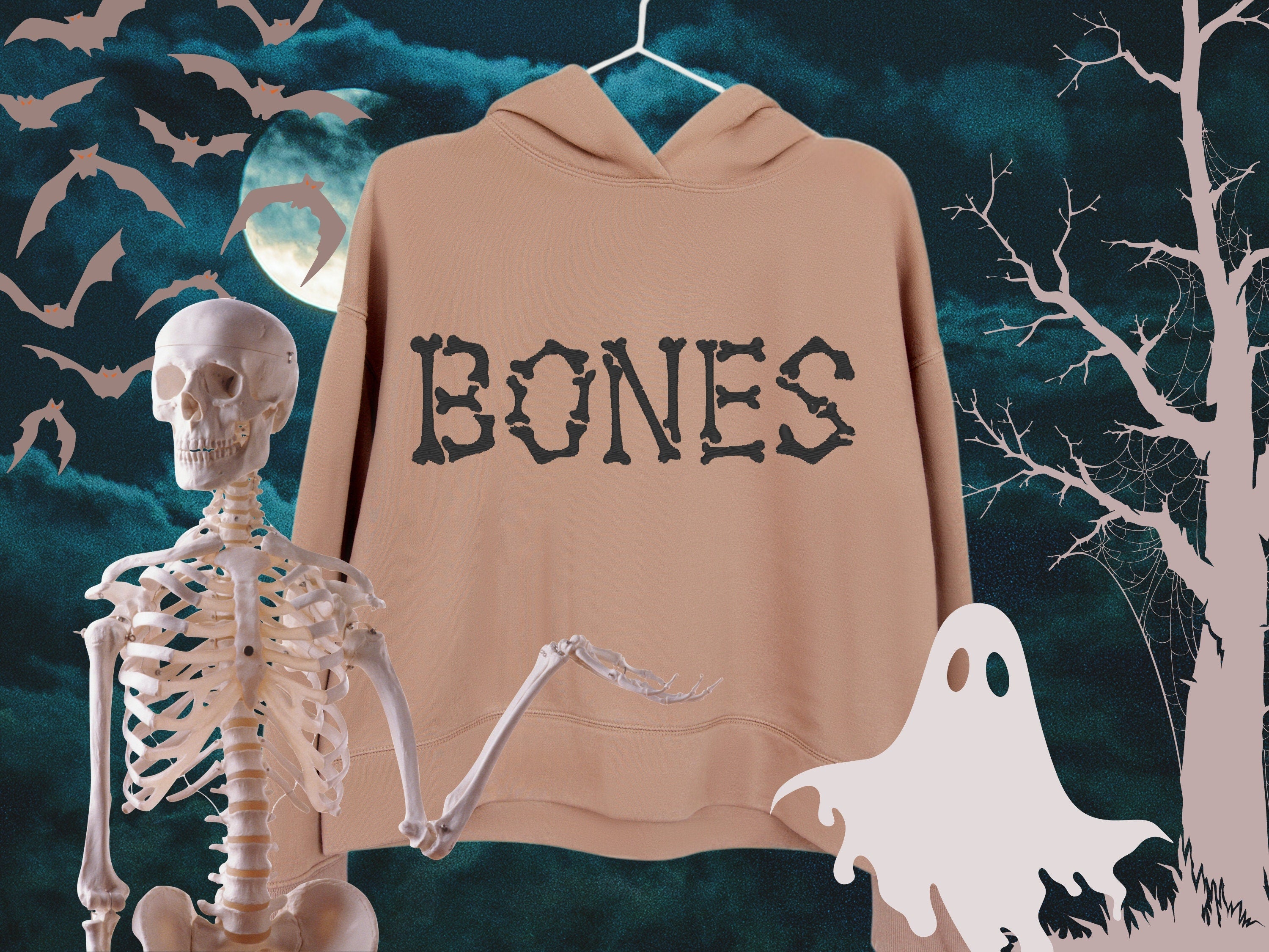 Halloween Spooky Bones Font scary alphabet letters from Skeleton Bones ...